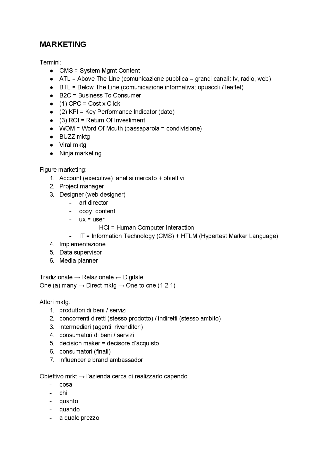 Elementi Base Di Marketing Docsity