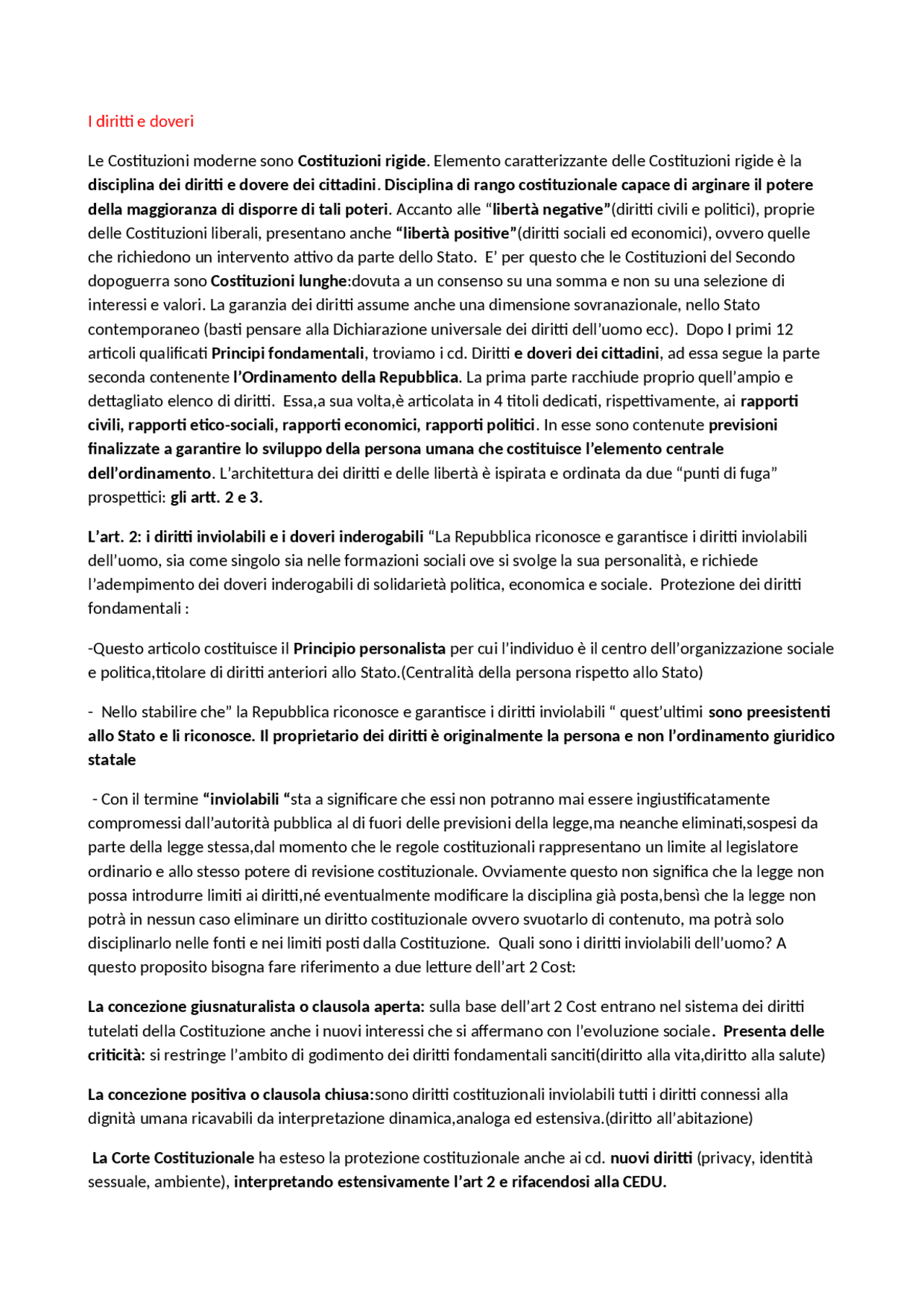 I Diritti E Doveri Dei Cittadini Docsity