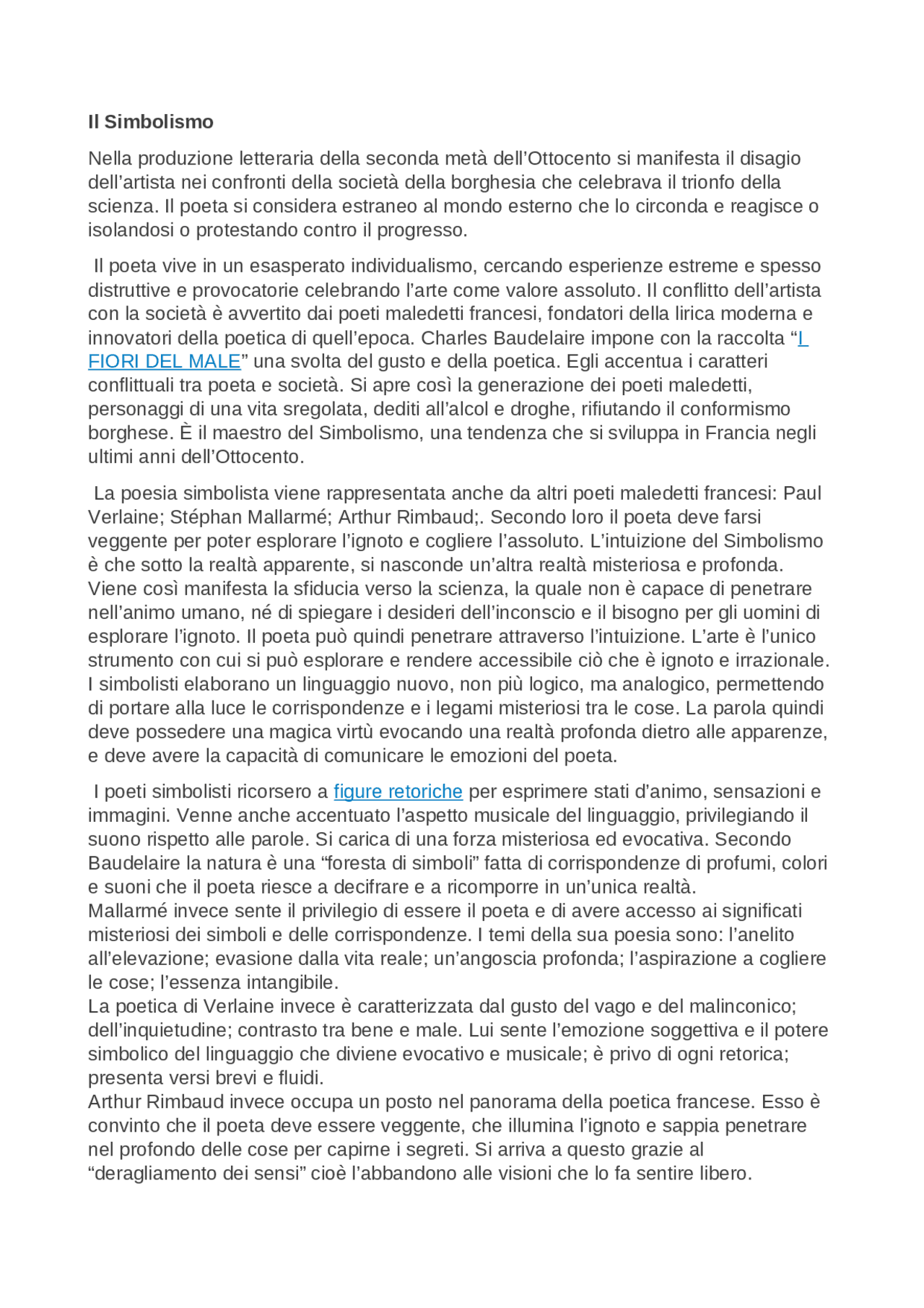 Il Simbolismo Italiano Docsity