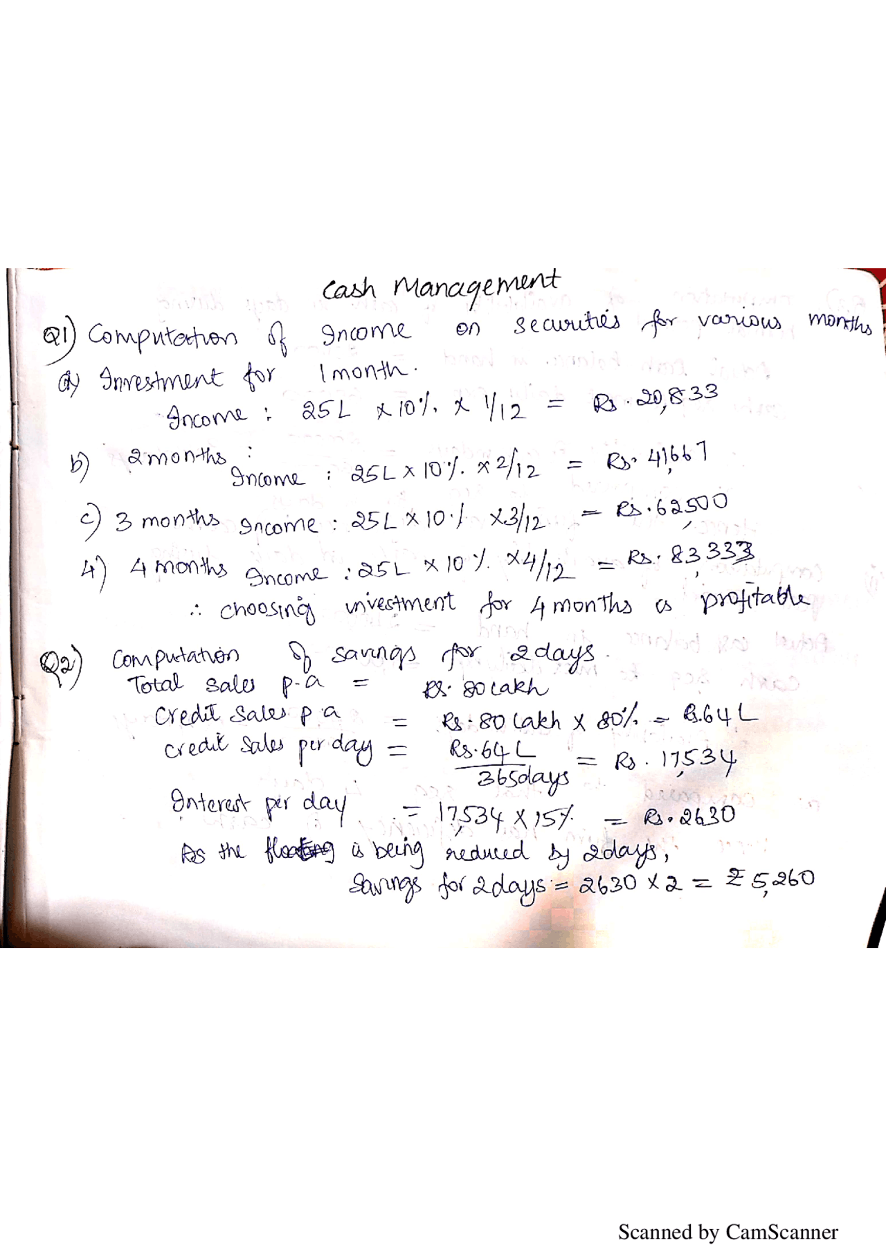 CASH MANAGEMENT FINANCIAL MANAGEMENT - Docsity