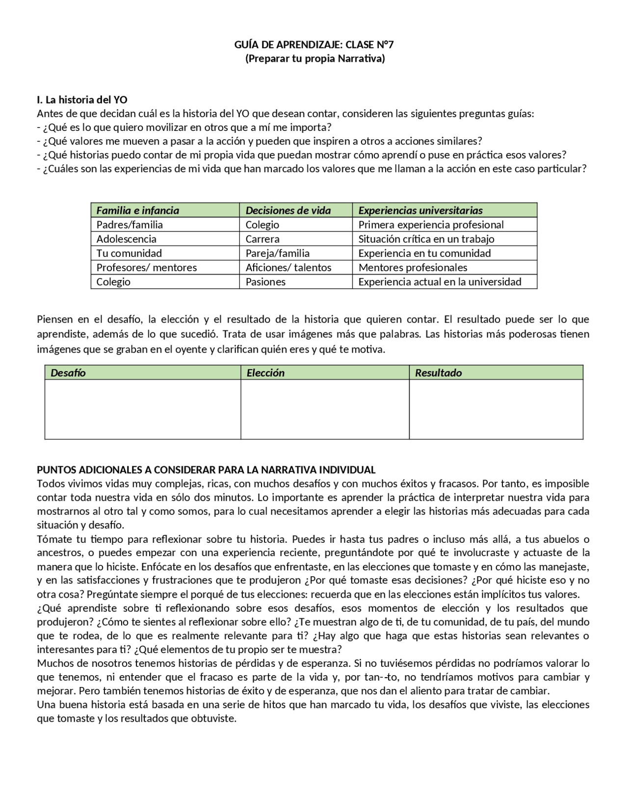 Guia del aprendizaje de la narrativa - Docsity