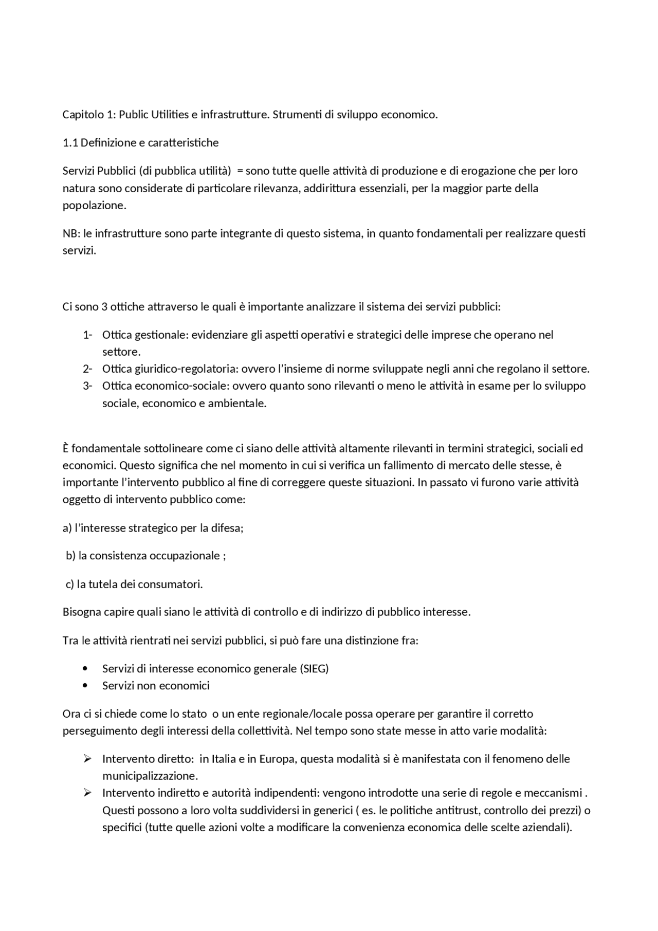 Gestione Dei Servizi Pubblici Riassunto Docsity
