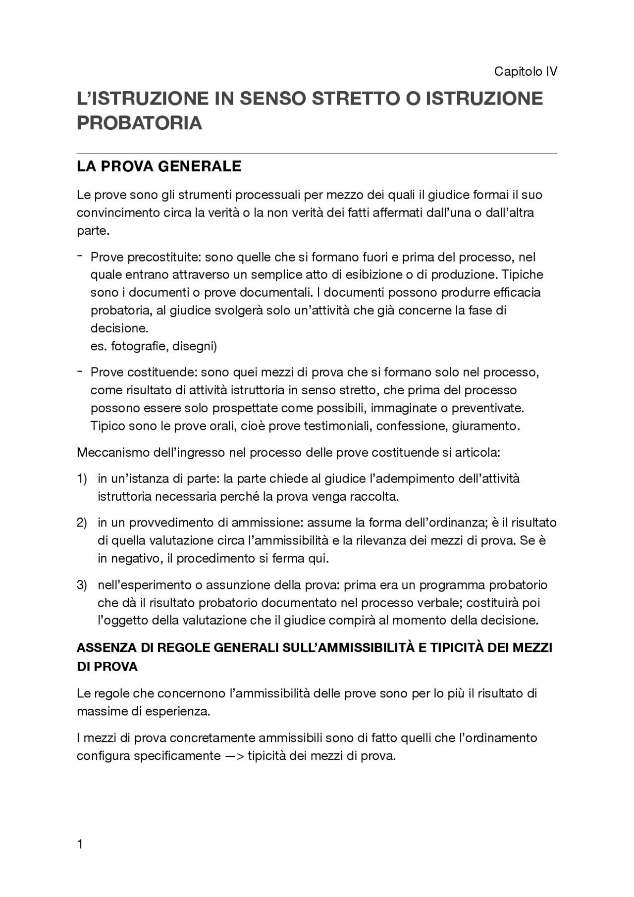 Diritto Processuale Civile Processo Di Cognizione Istruzione