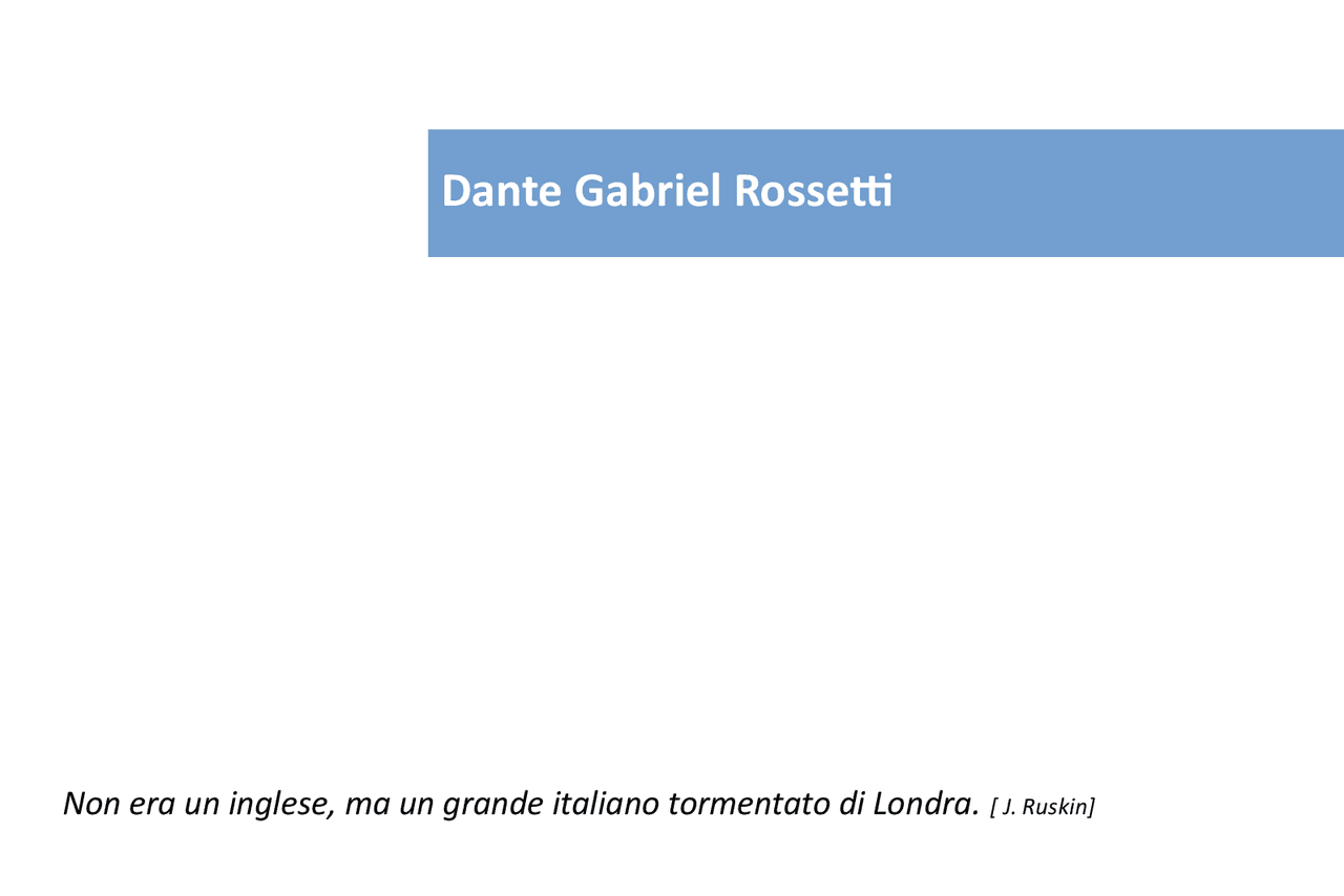 Biografia E Opere Rossetti Docsity