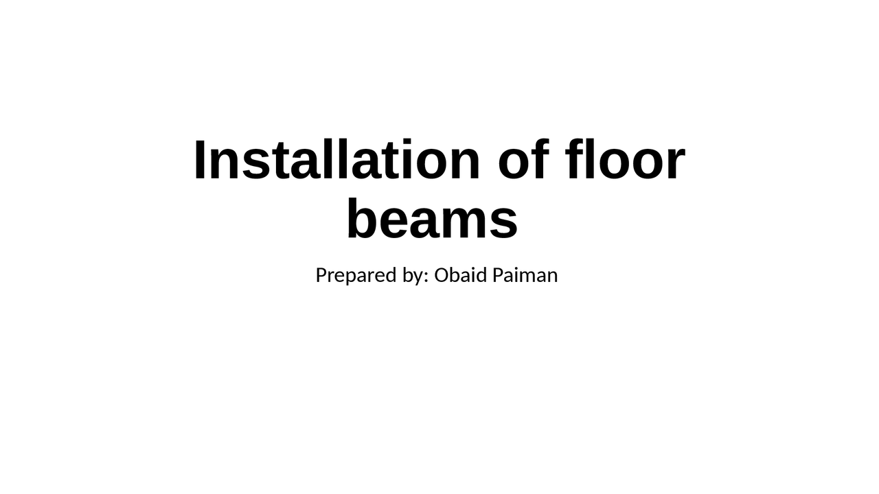 Installation of floor beam - Docsity