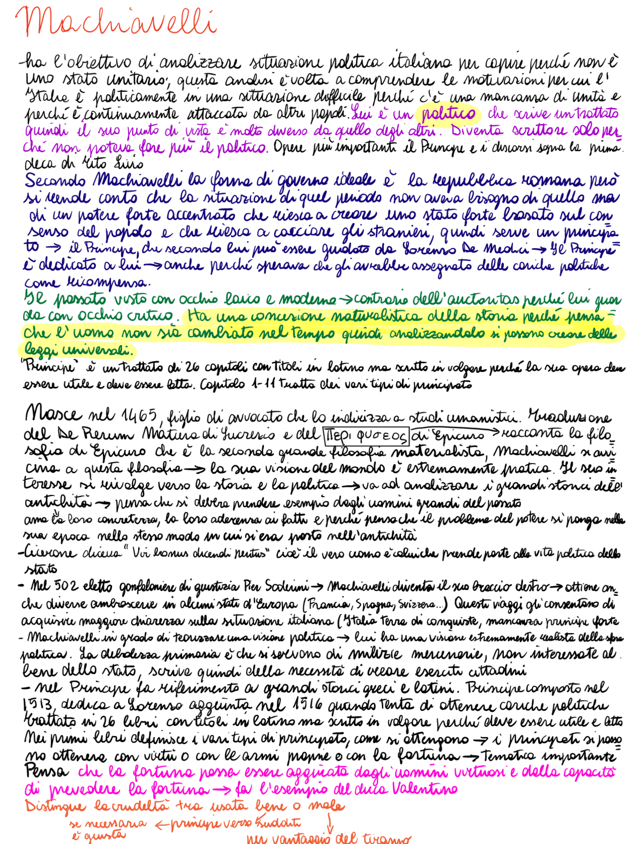 Appunti Di Italiano Su Niccolò Machiavelli Appunti Di Italiano Docsity