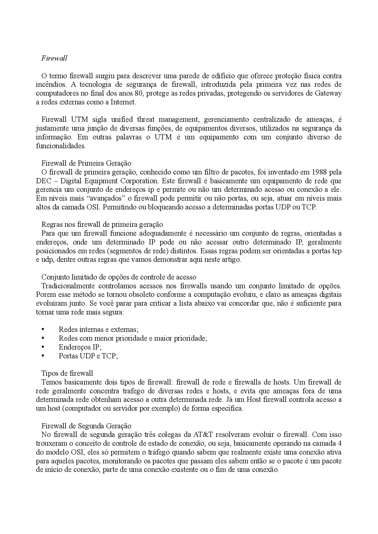 Tipos De Firewall Firewall Docsity