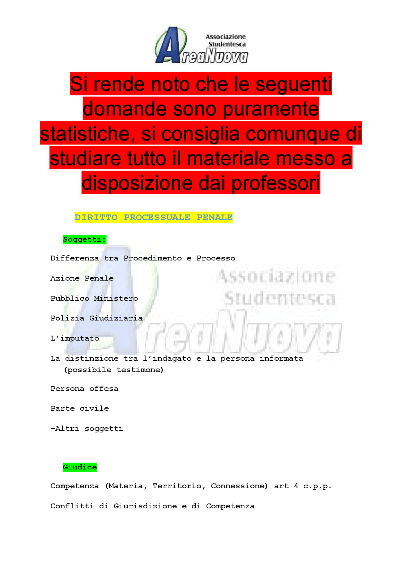Domande Gettonate Penale Docsity