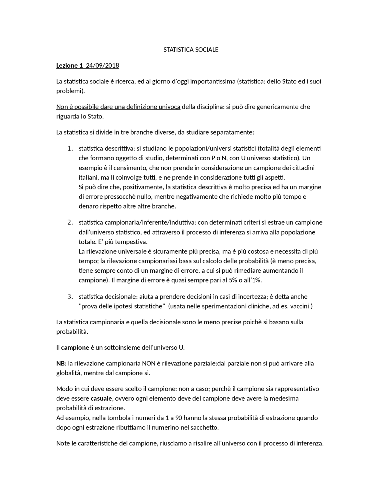 Statistica Sociale Con Prof Franci Docsity