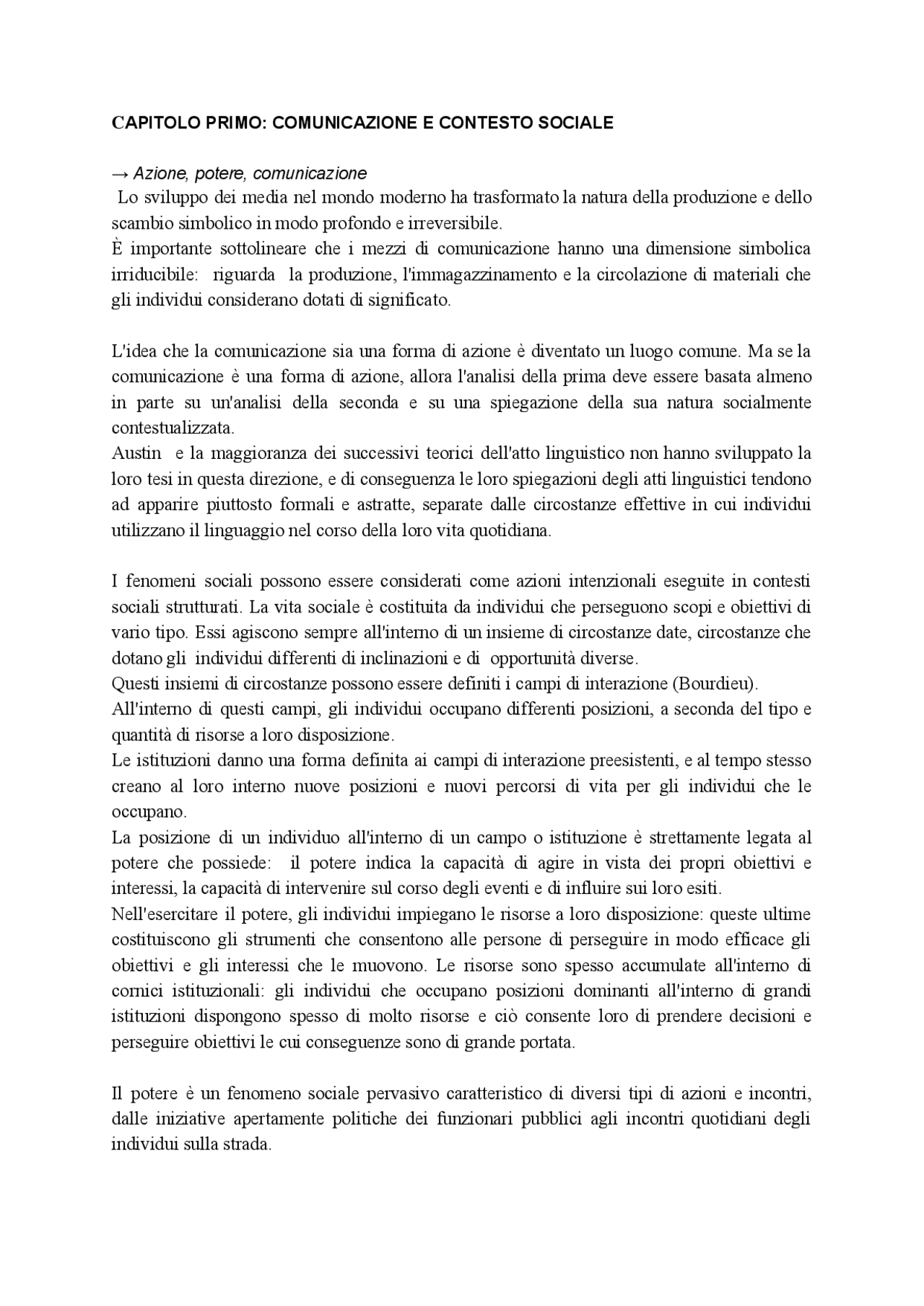 Mezzi Di Comunicazione E Modernità Thompson Sintesi Del Corso Di
