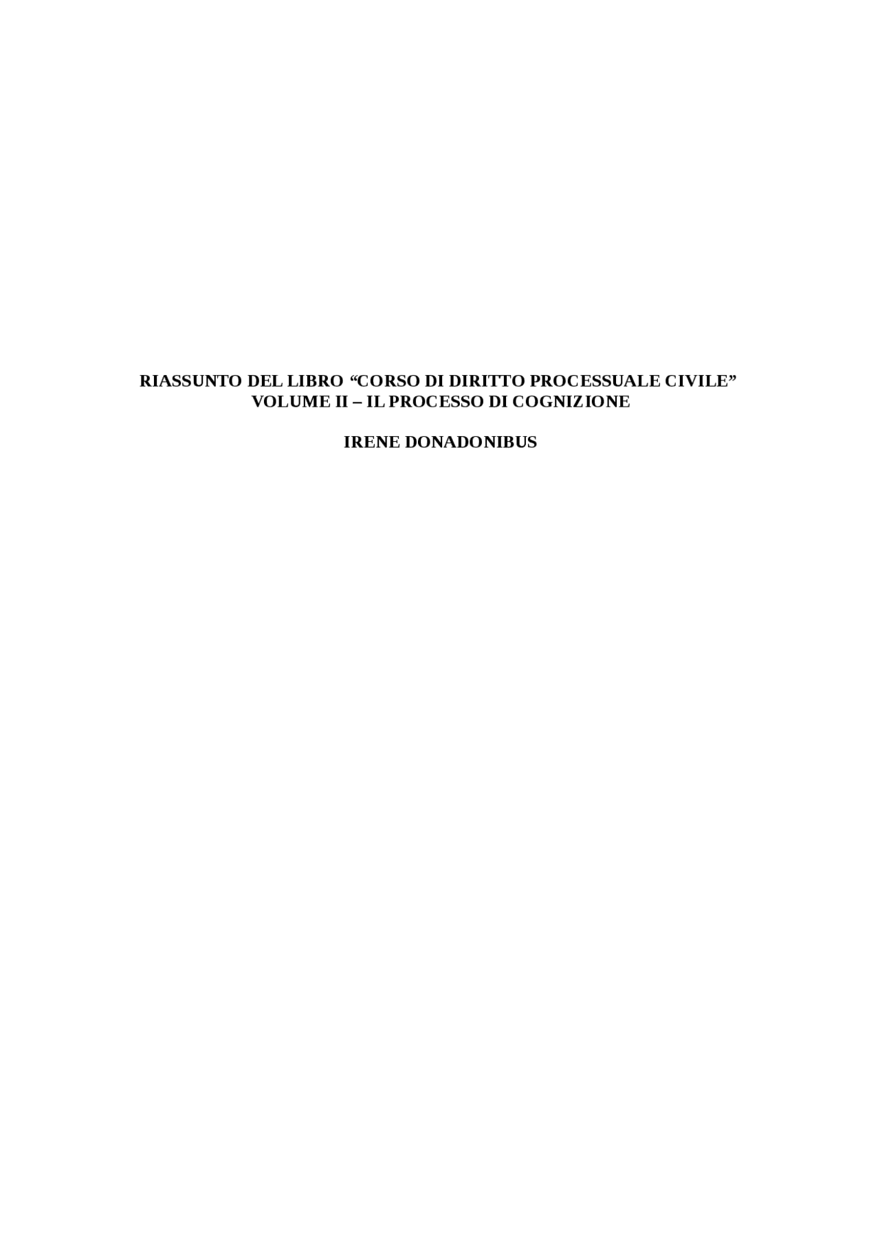 Corso Di Diritto Processuale Civile Unimi 2020 Docsity