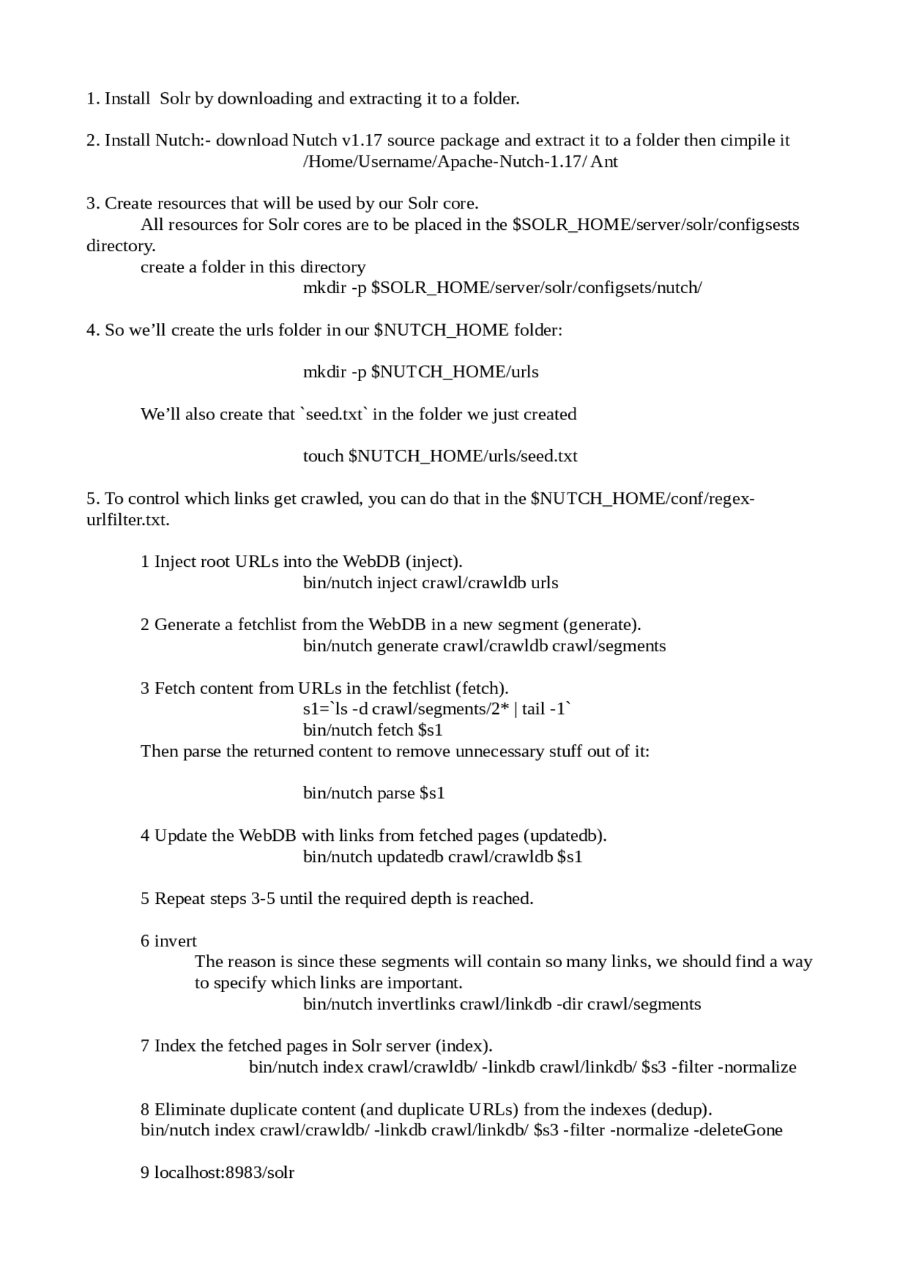 Nutch Web Crawler Tutorial Assignments Natural Language Processing