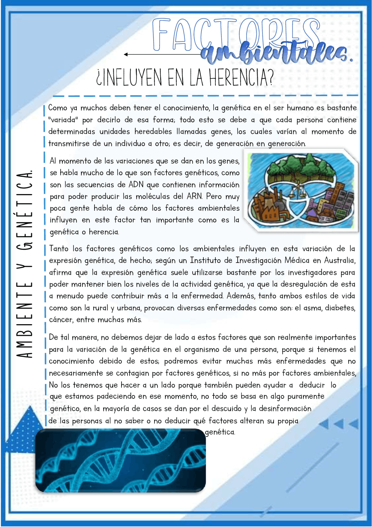 ¿Qué factores influyen en la genética? ¿Ambientales o genéticos? - Docsity