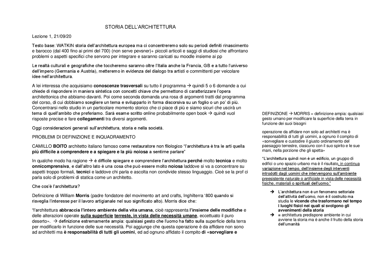 Storia Dellarchitettura I Modulo Docsity
