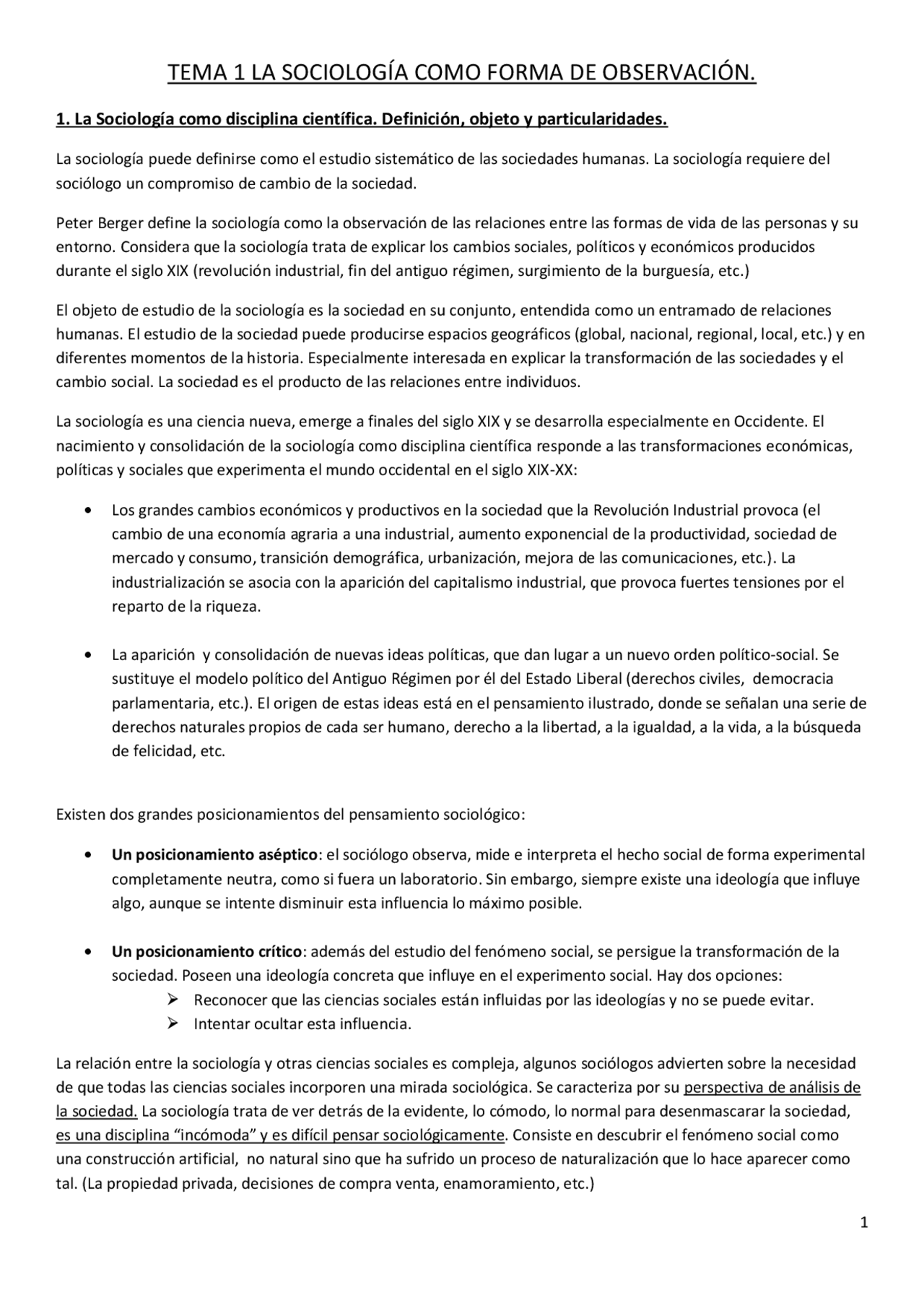Apuntes SociologÍa Primer AÑo Docsity