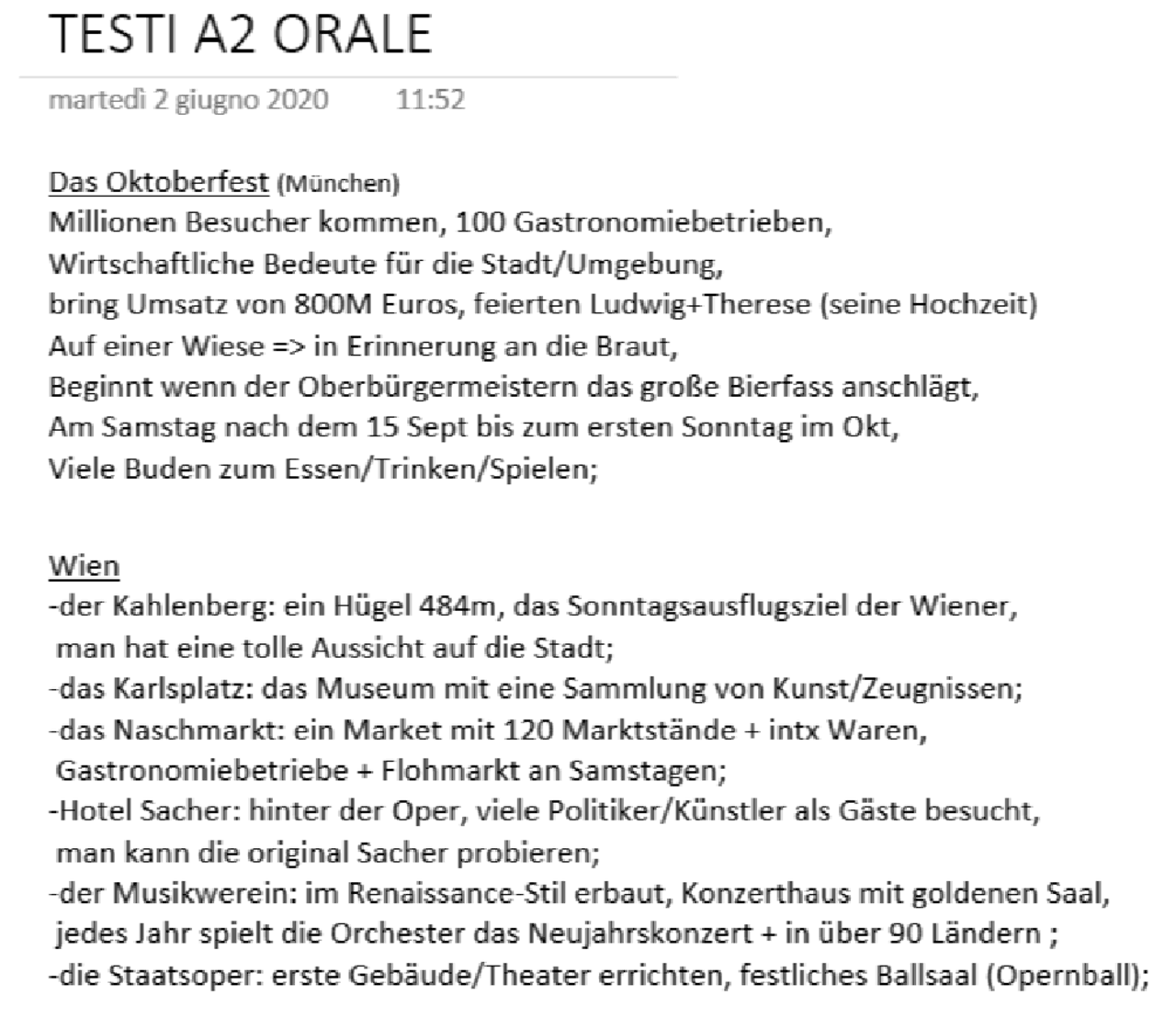 Riassunto Testi Esame Orale Tedesco Docsity