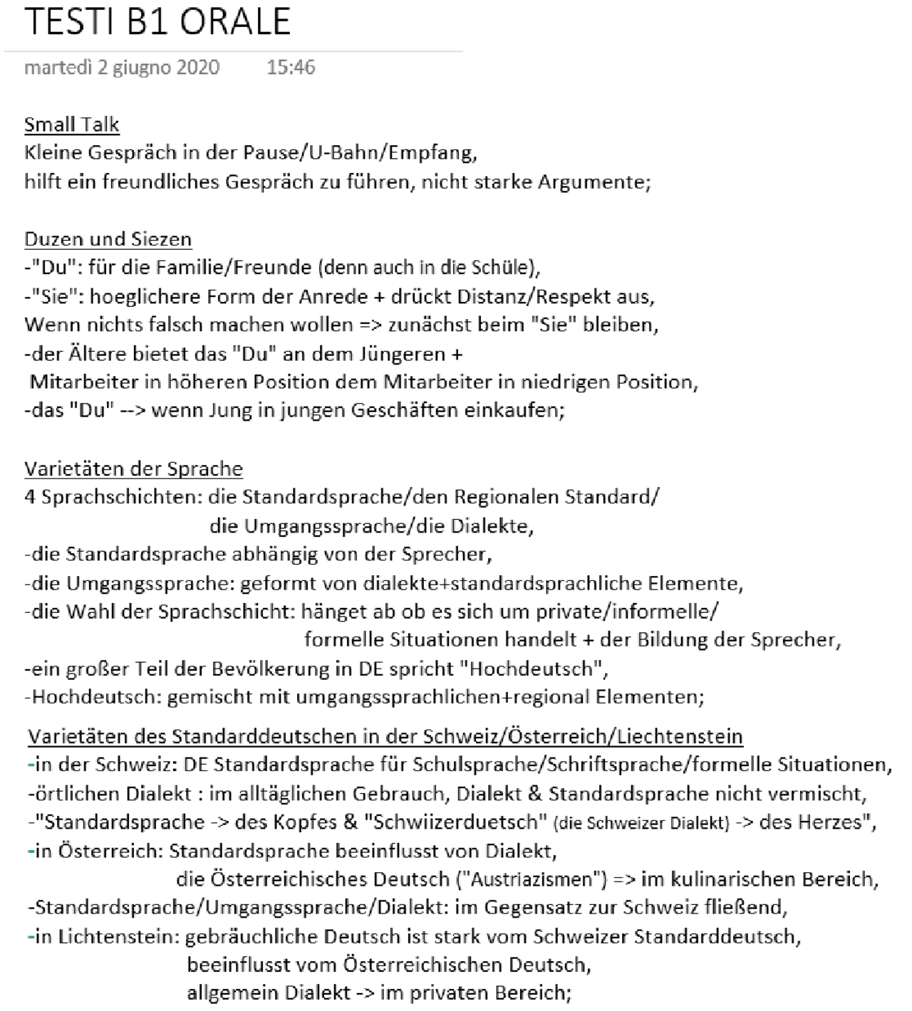Riassunto Testi Esame Orale Tedesco Docsity