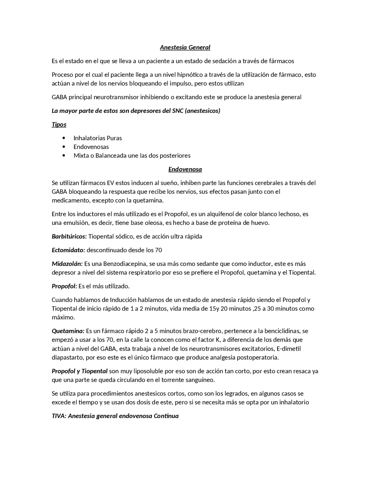Apuntes De Anestesiologia Apuntes Personales Docsity