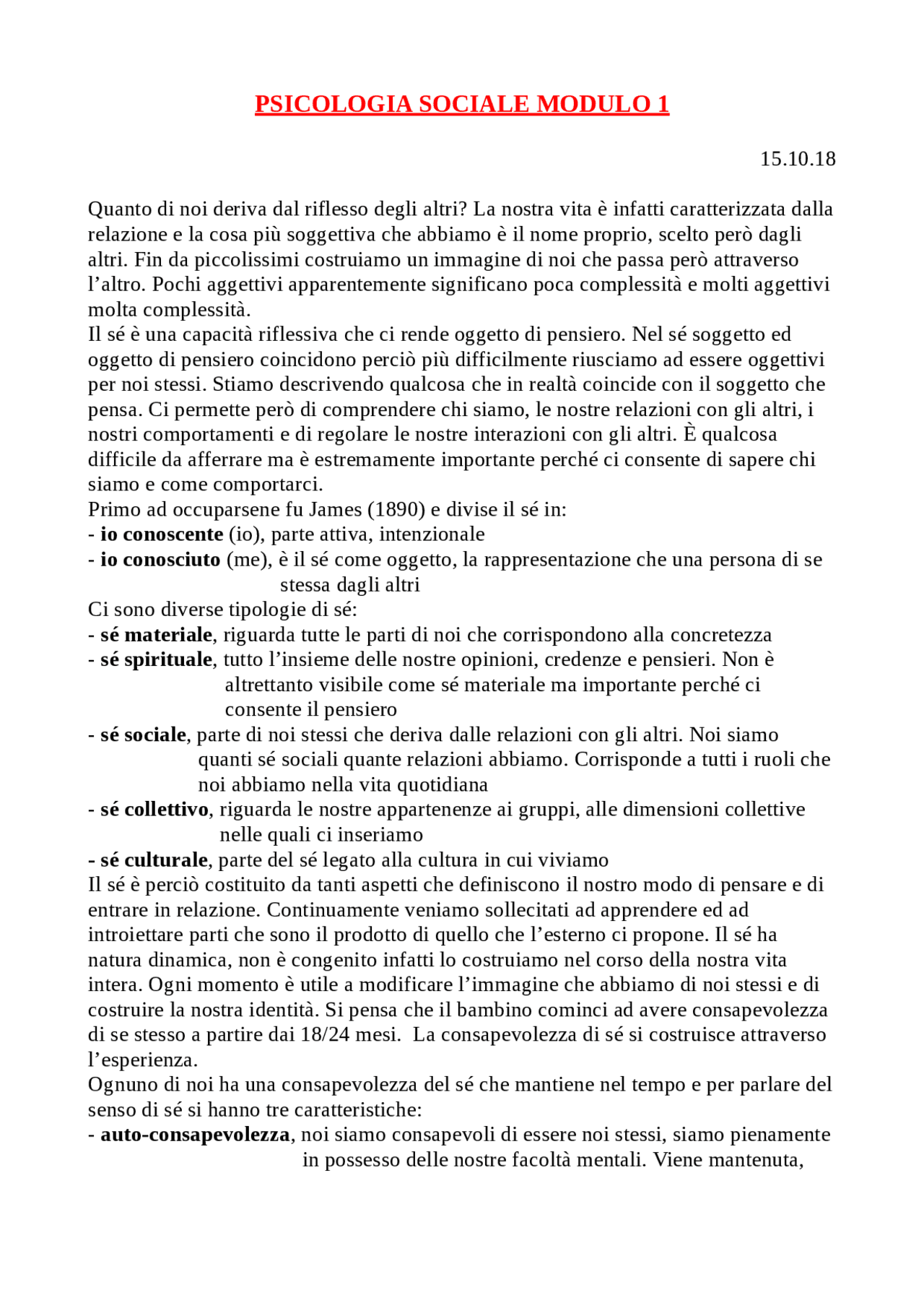 Quarta Lezione Psicologia Sociale Modulo I Docsity