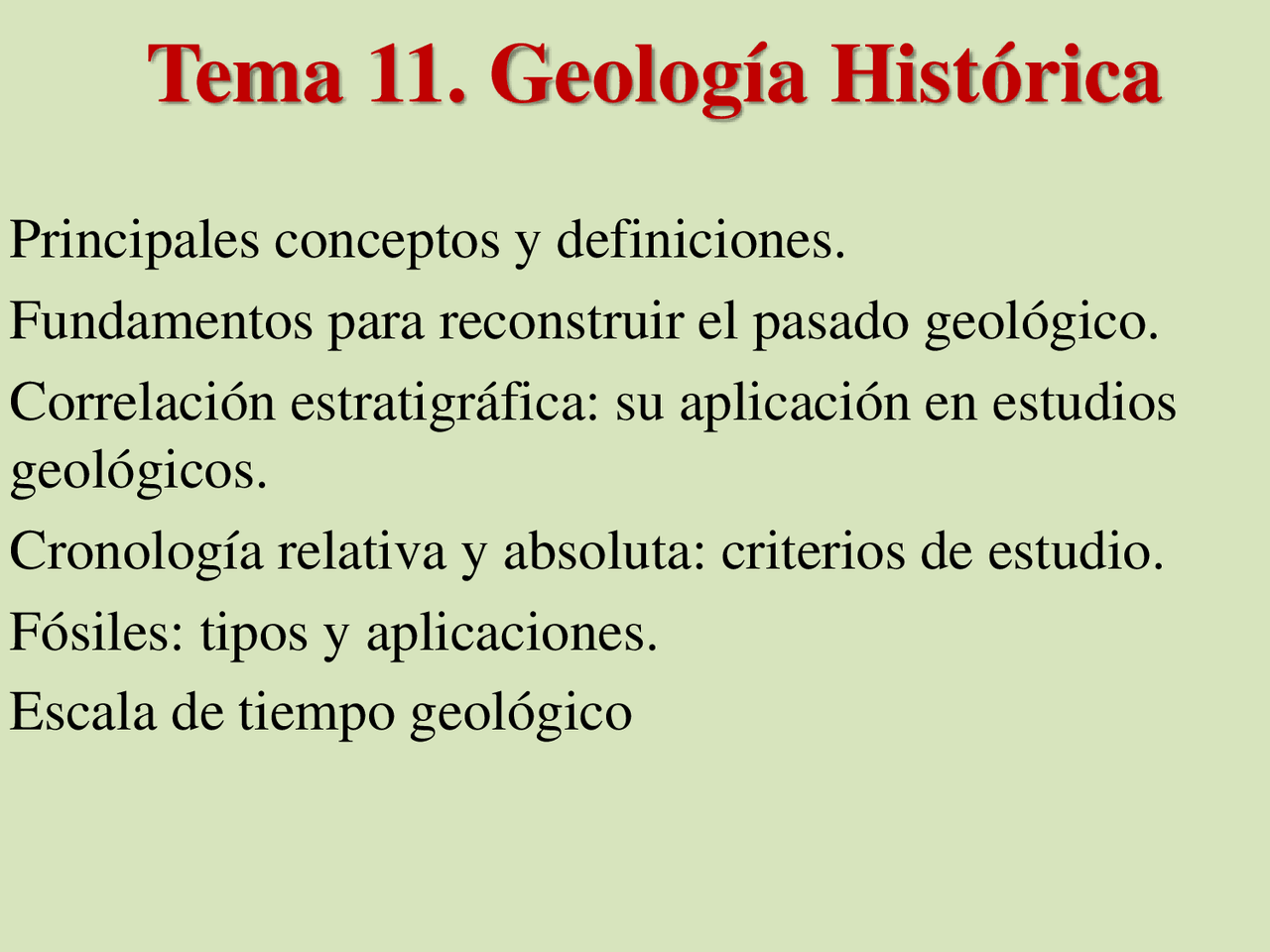 Geología Histórica. Escala del tiempo geológico. Fósiles - Docsity