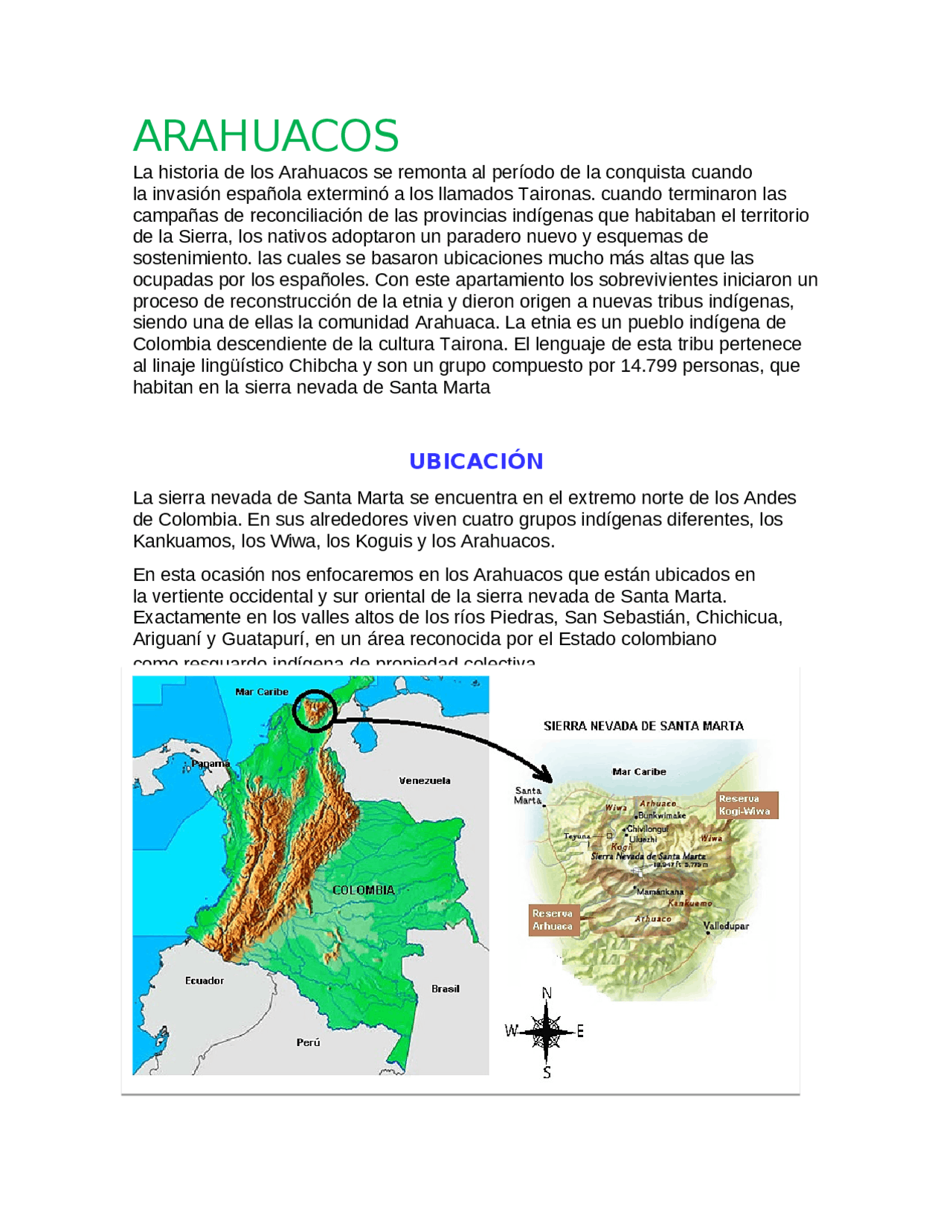 Investigación sobre los Indígenas Arahuacos - Docsity