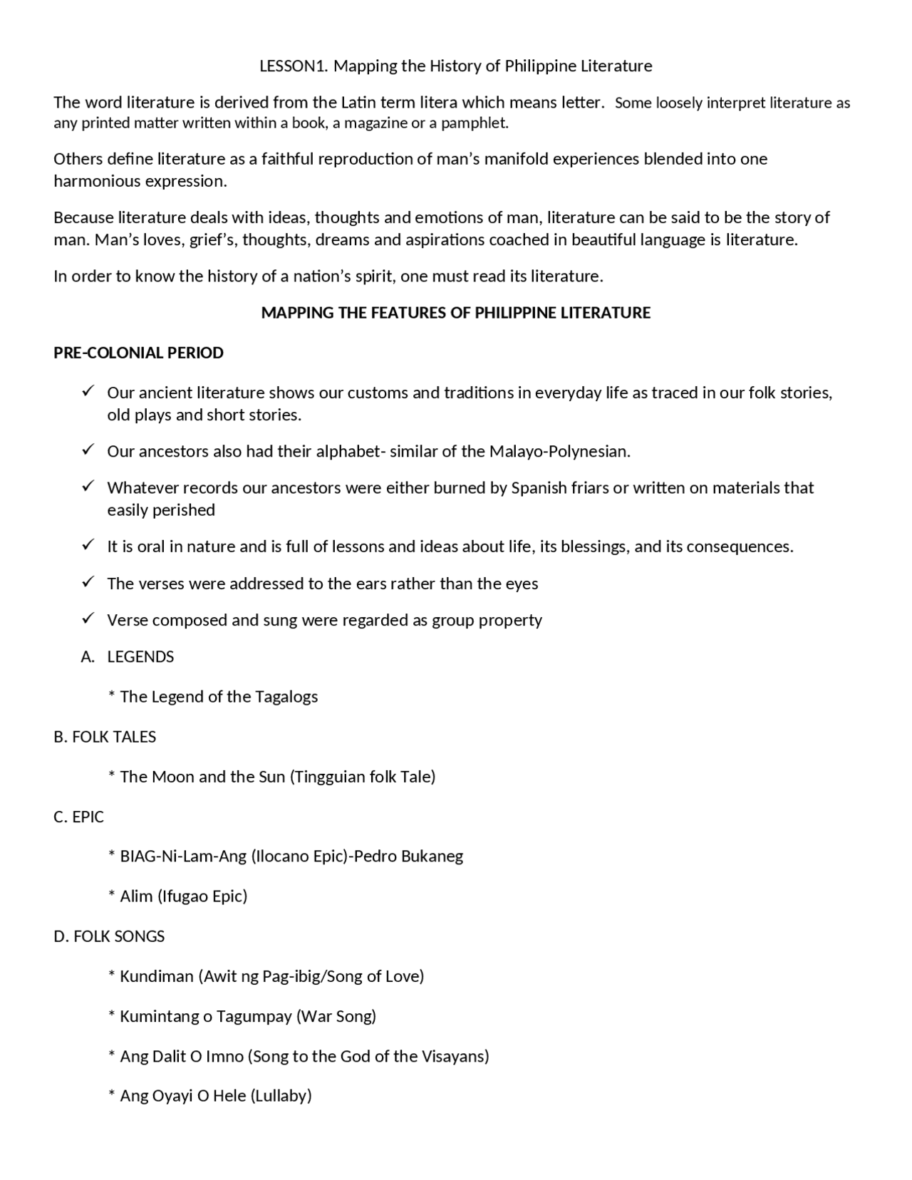 Mapping the history lesson 1philippines - Docsity