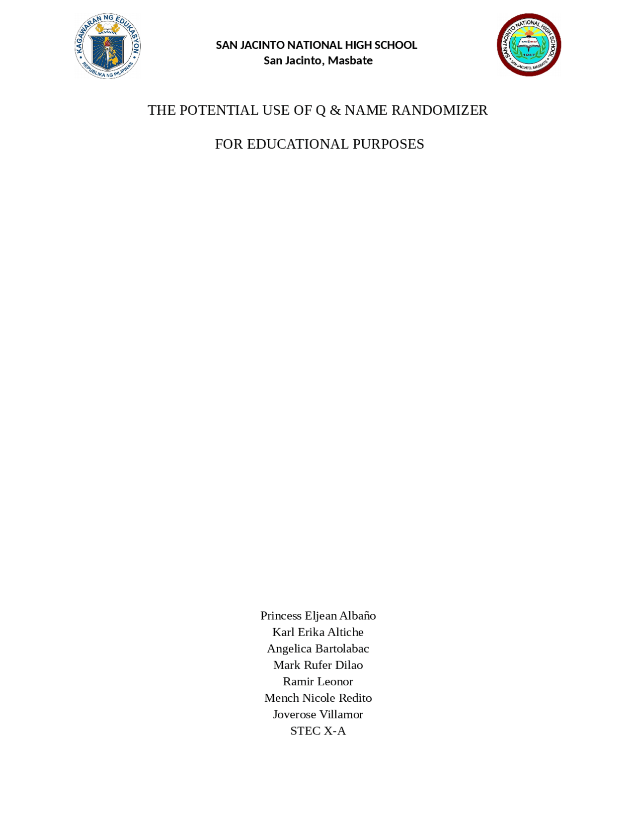 RESEARCH ABOUT RANDOMIZER - Docsity