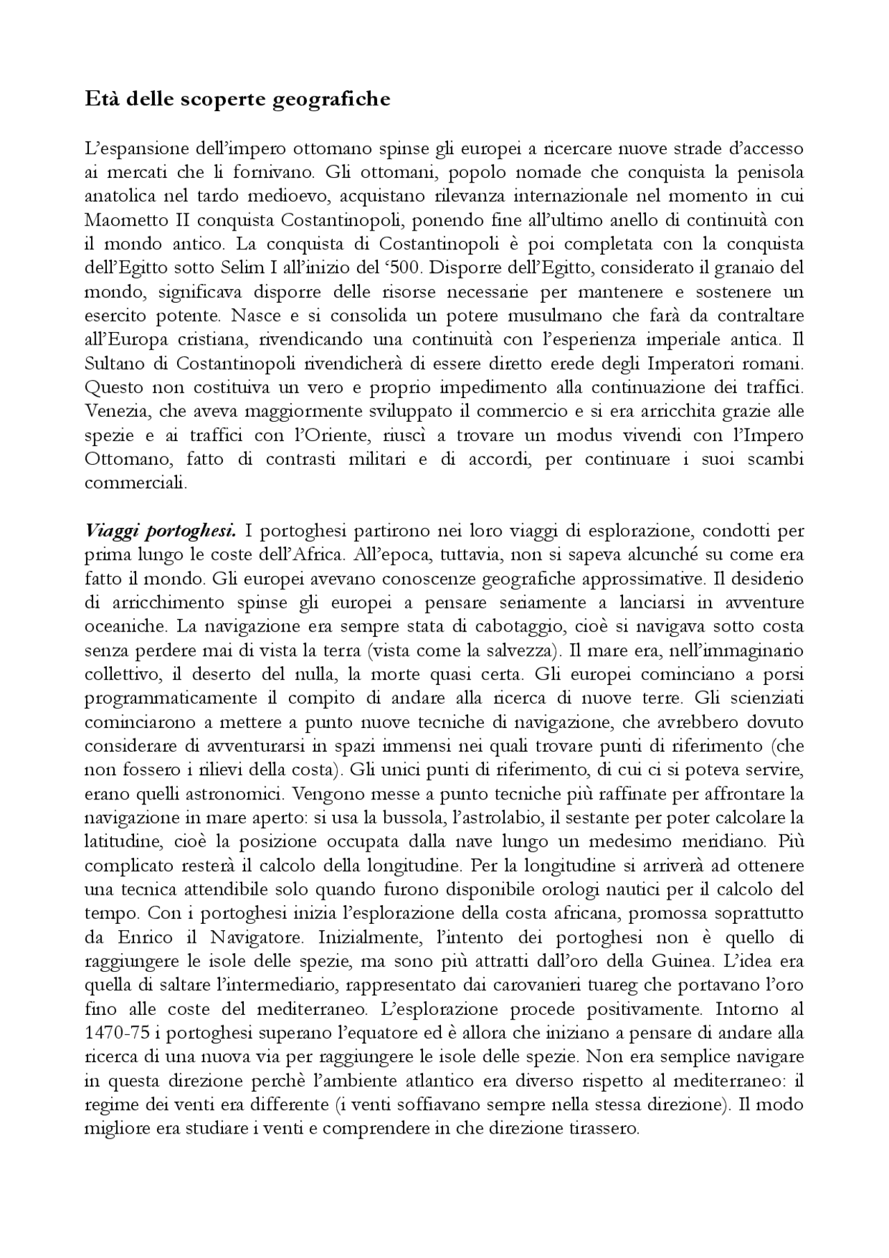 Appunti Di Storia Moderna Docsity