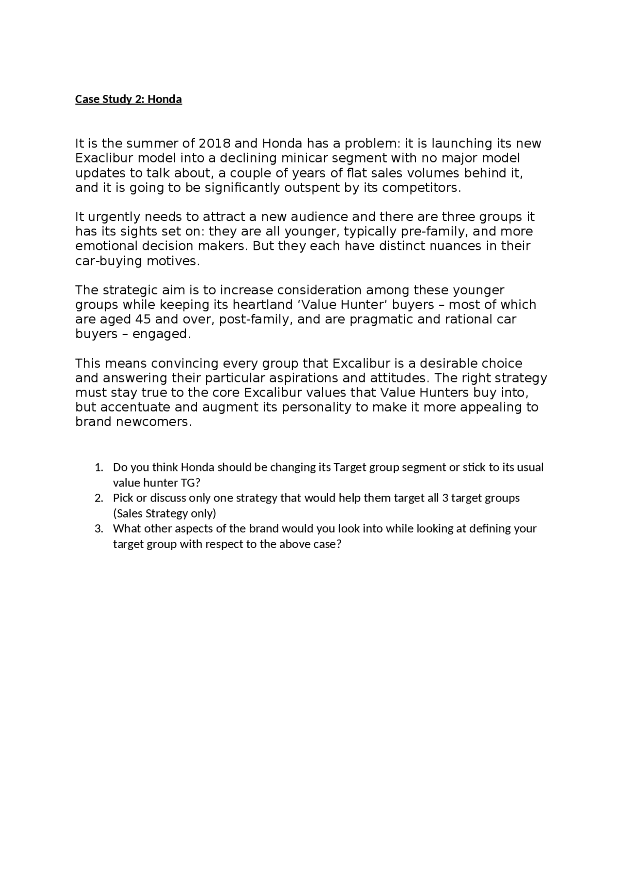 Marketing Experiment Docsity