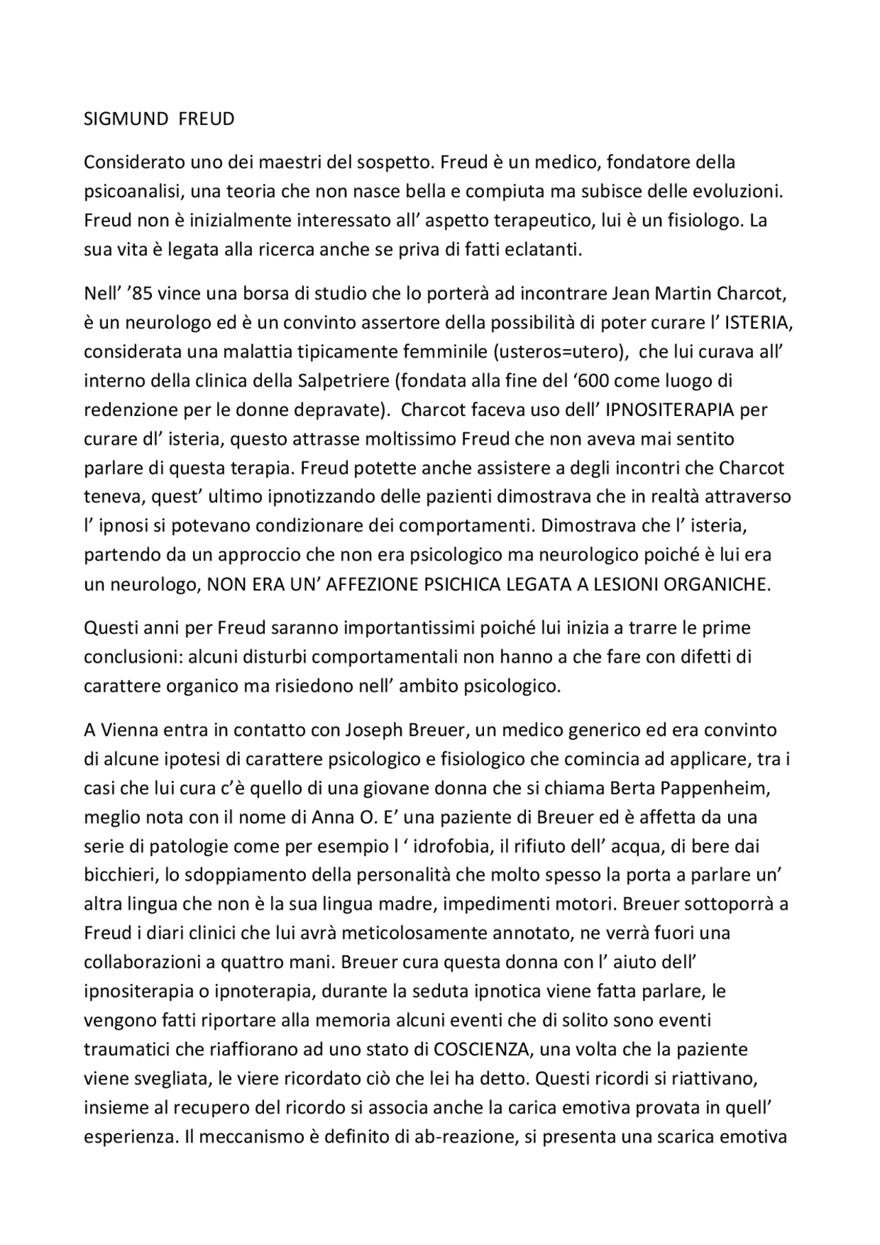 Sigmund Freud Storia E Teorie Docsity