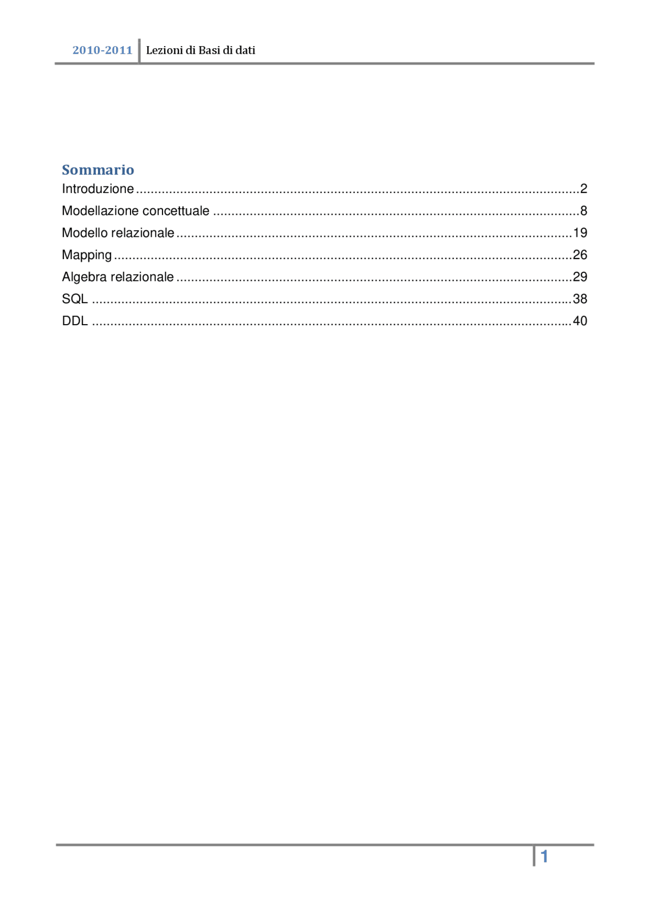 Basi Di Dati Linguaggio Sql Docsity