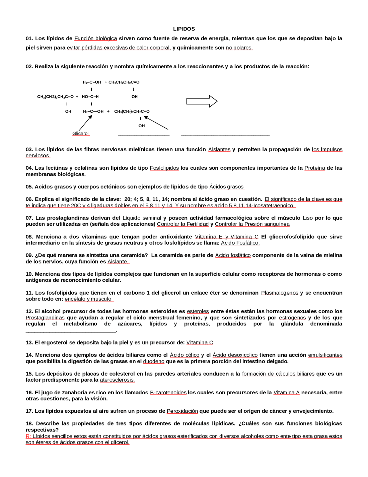 Cuestionario Lipidos Docsity