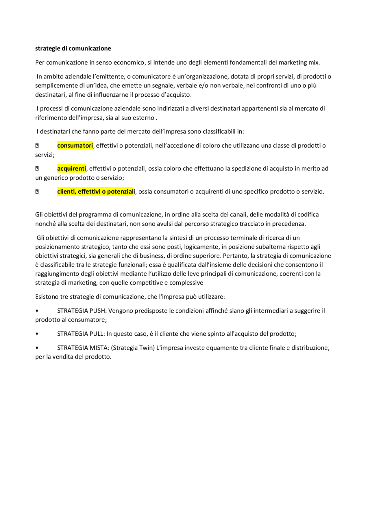 Strategie Di Comunicazione Docsity