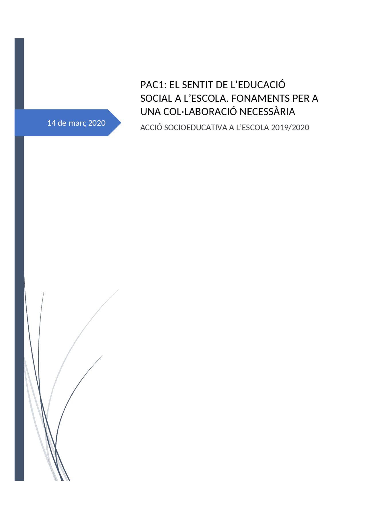 Acció Socioeducativa A Lescola Pac1 Docsity