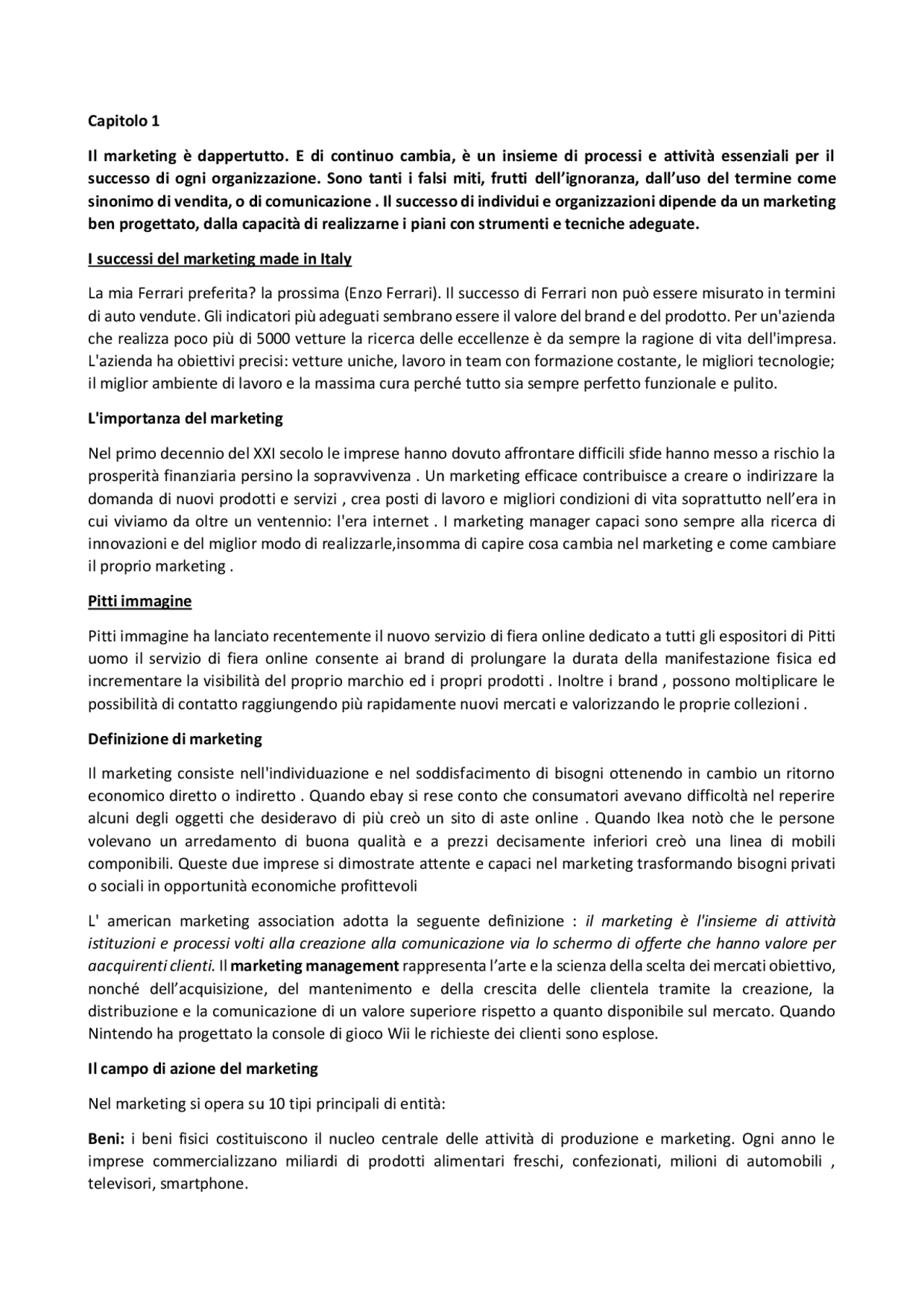 Marketing Per Manager Riassunto Del Libro Docsity
