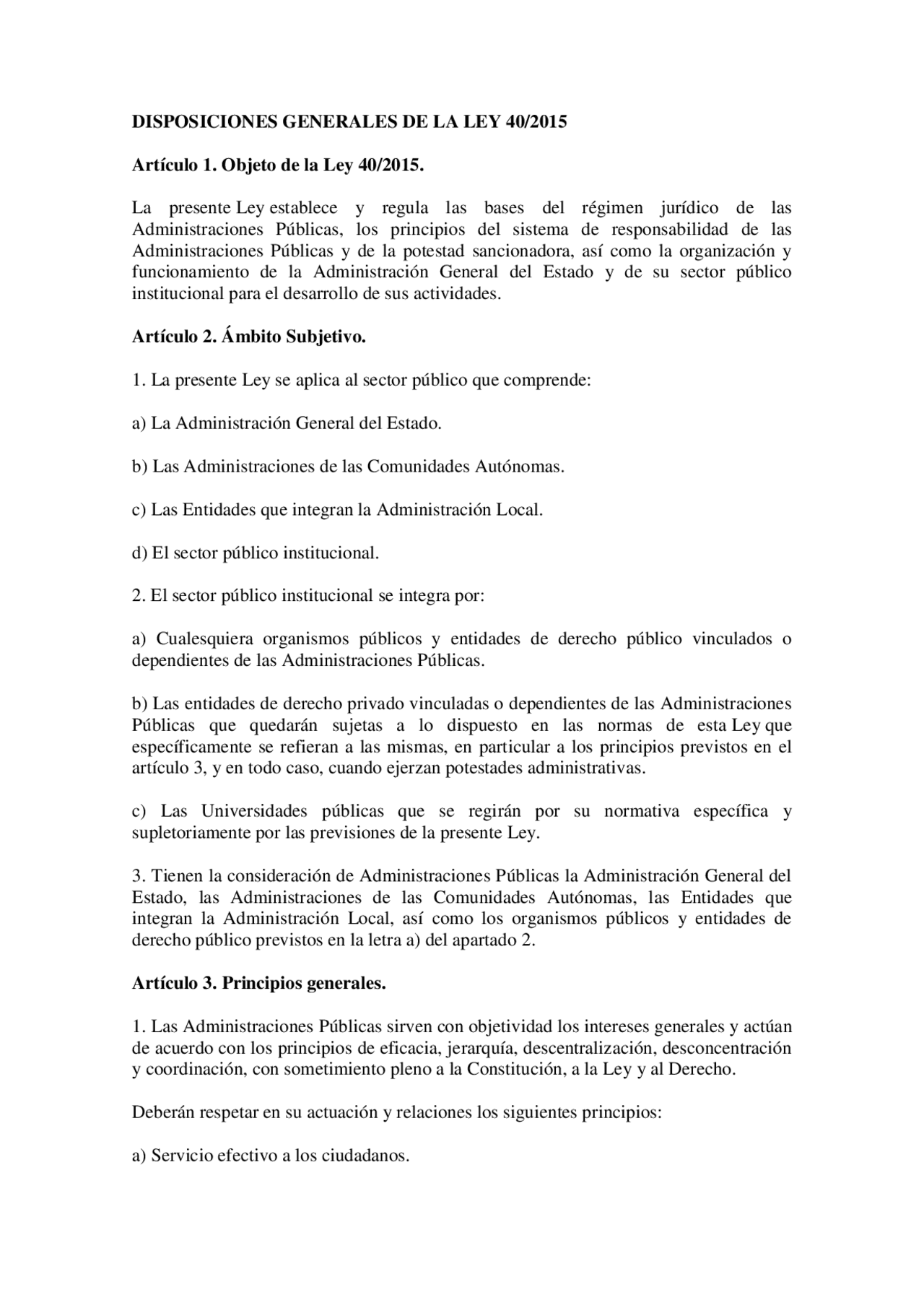 LEY 40 disposiciones grles - Docsity