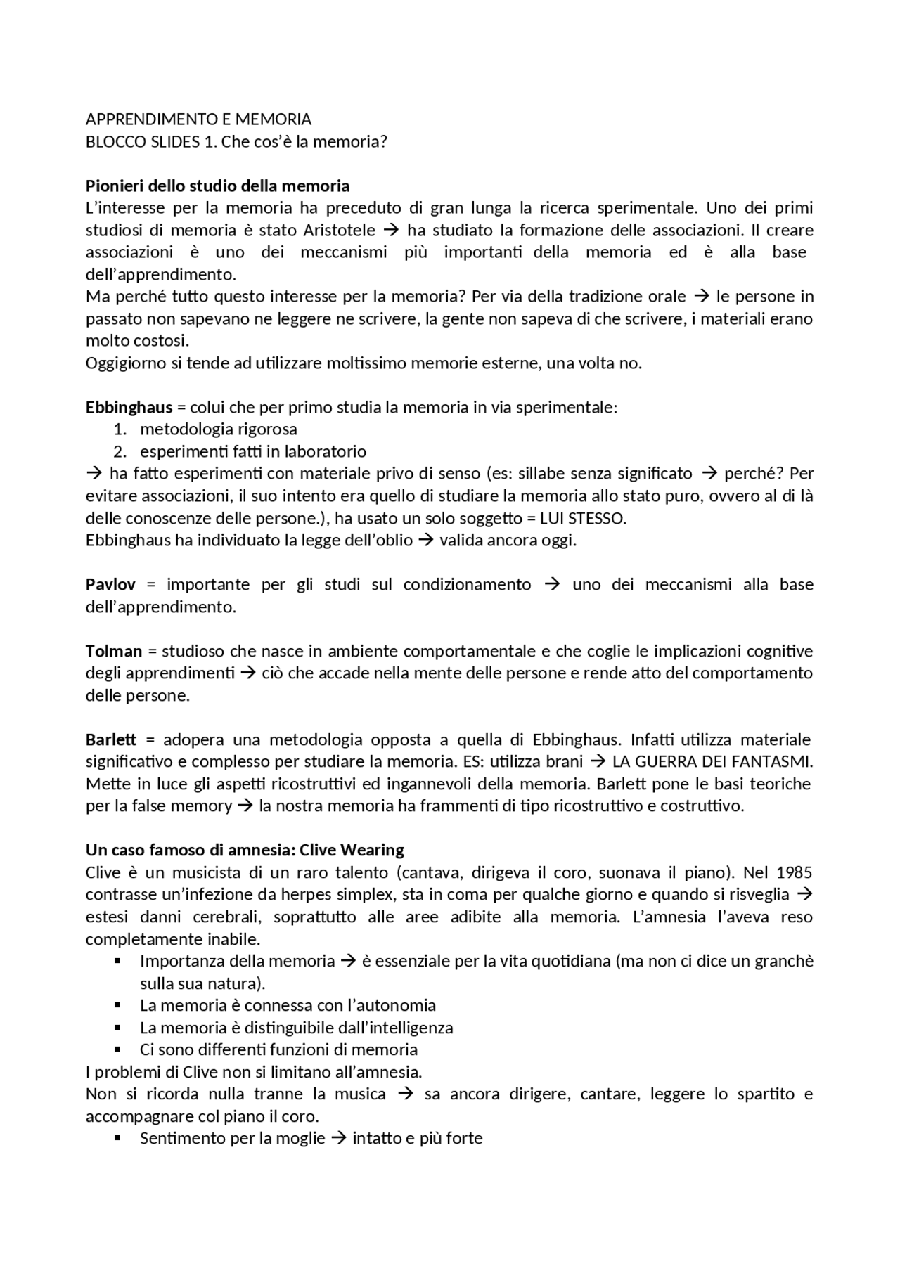 Apprendiemtno E Memoria Docsity