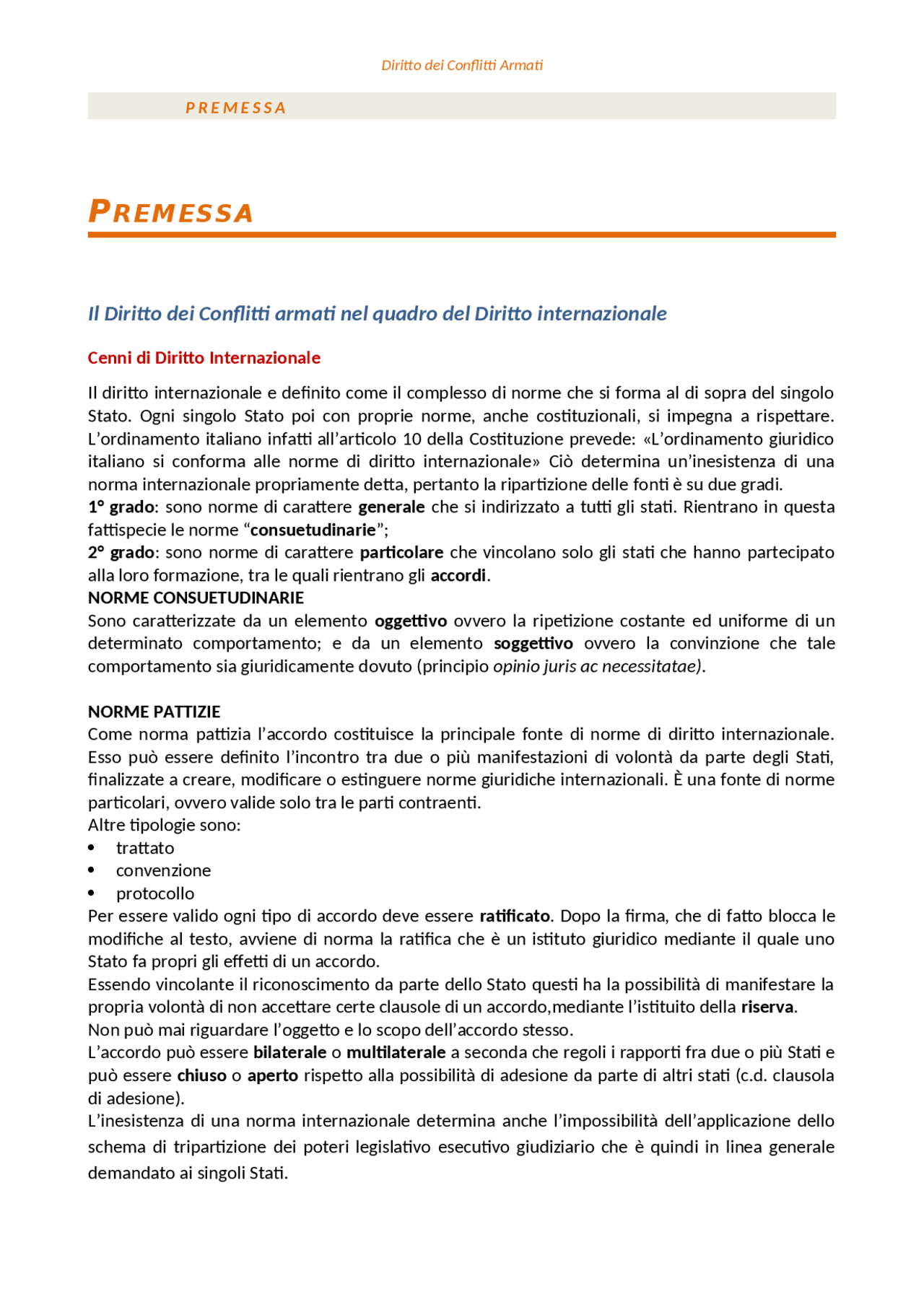 Appunti Di Diritto Umanitario E Conflitti Armati Docsity