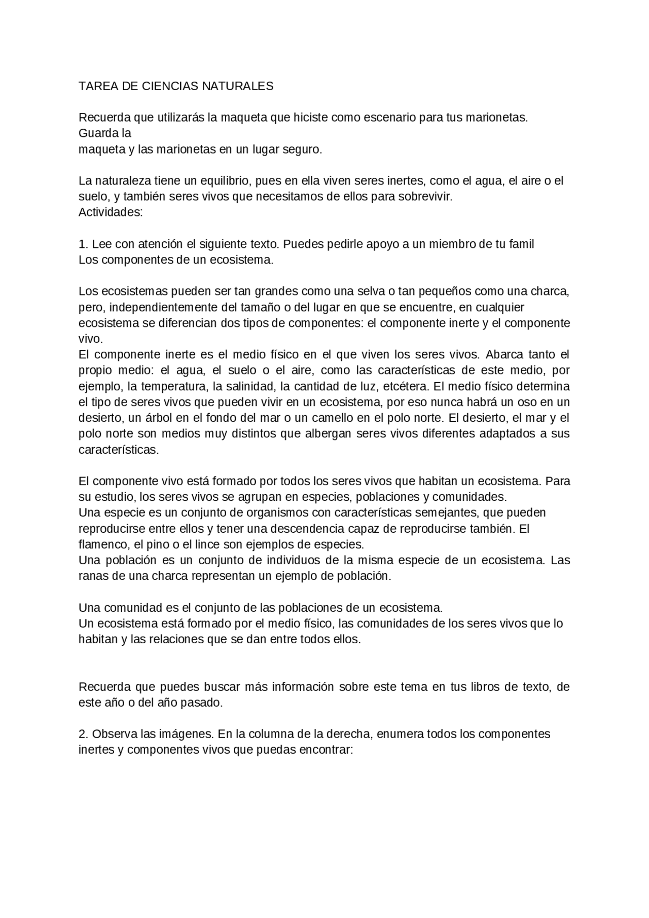 Ecosistema Y Ciencias Naturales Docsity