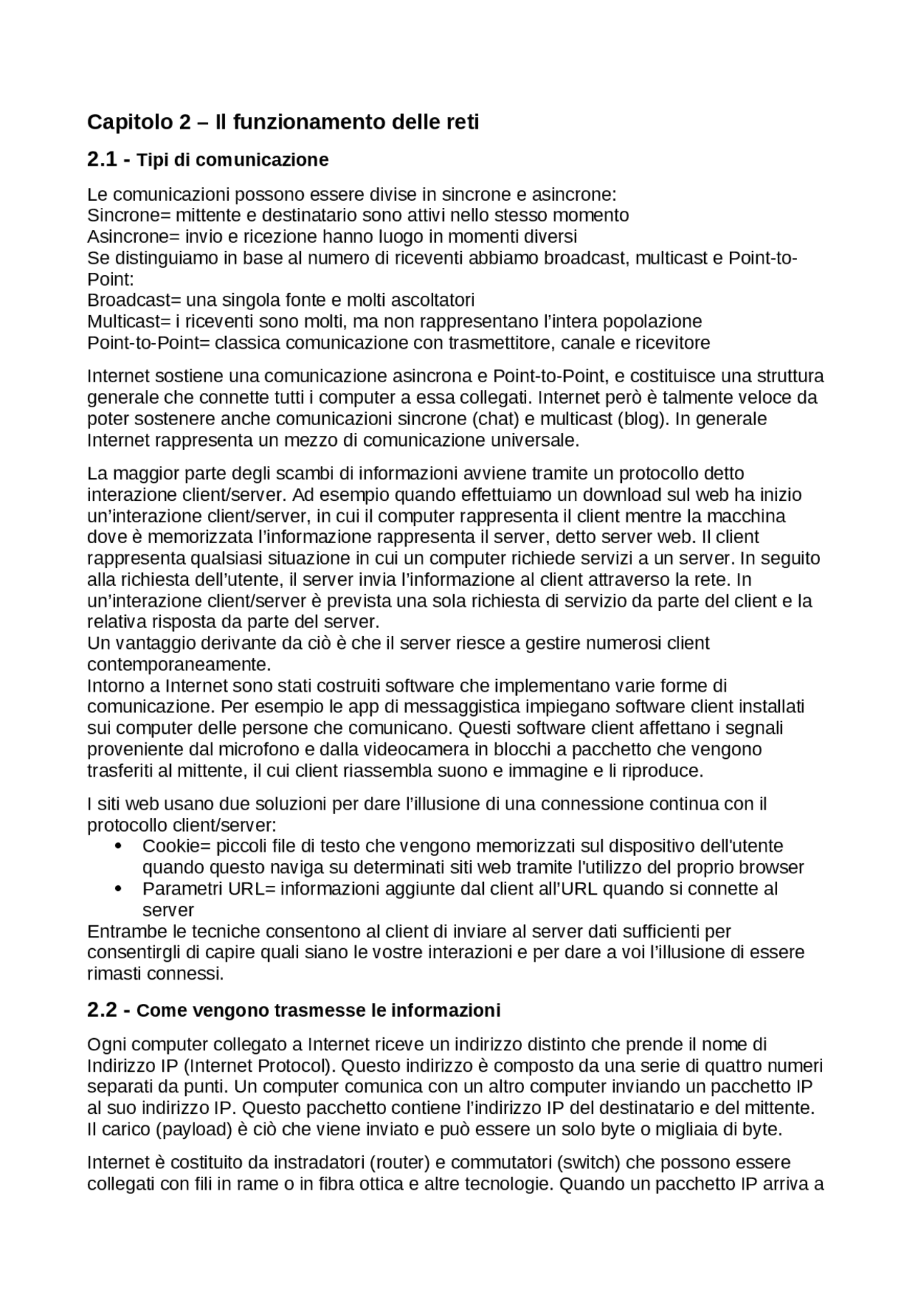 Riassunto Fluency Informatica Generale Ces Docsity