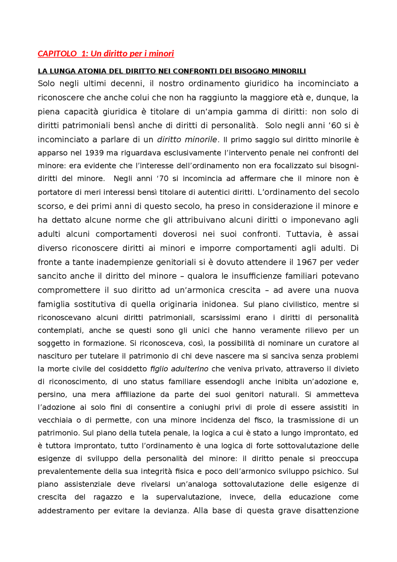 Dispense Di Diritto Minorile Docsity