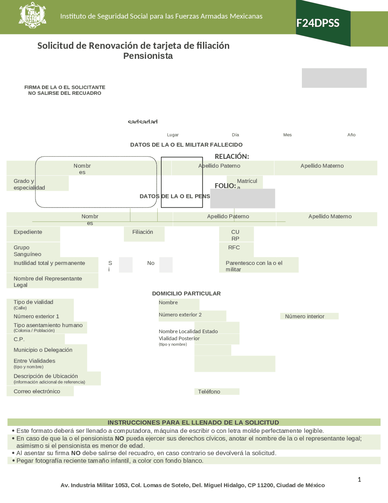 Issfam Formatos