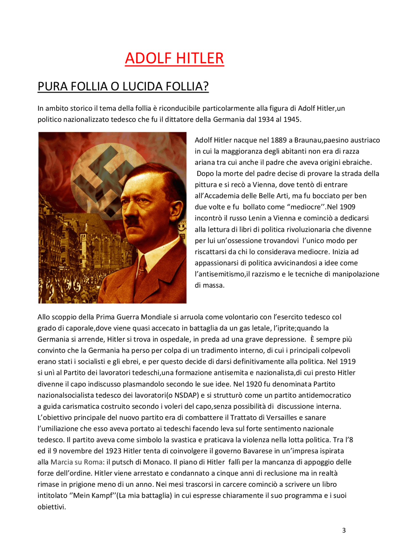 Dispense Su Adolf Hitler Docsity