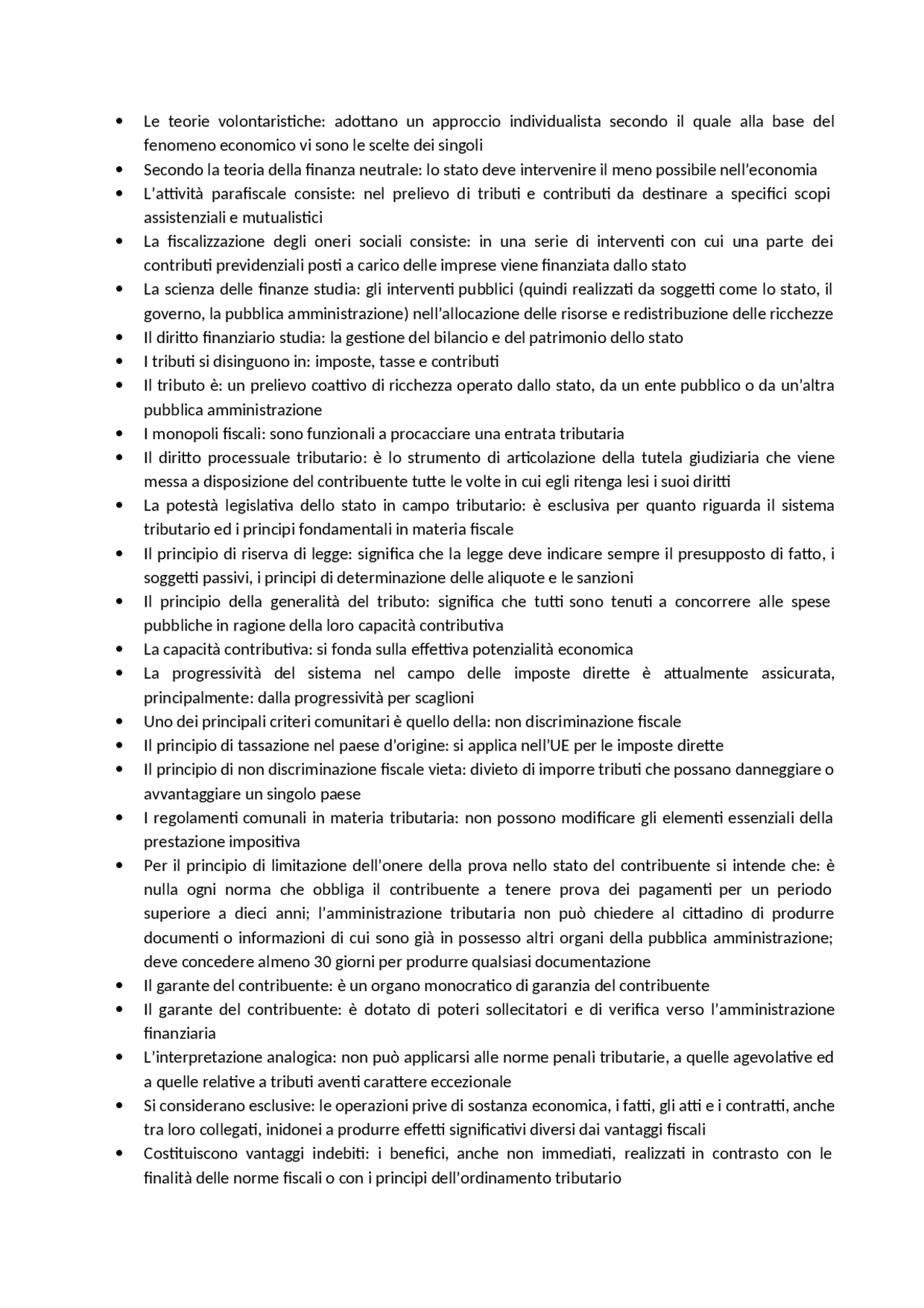 Esame Diritto Tributario Docsity
