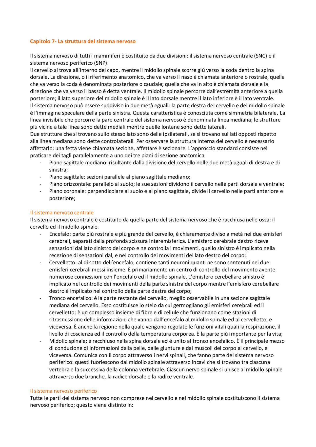 Riassunto Libro Neuroscienze Esplorando Il Cervello Docsity