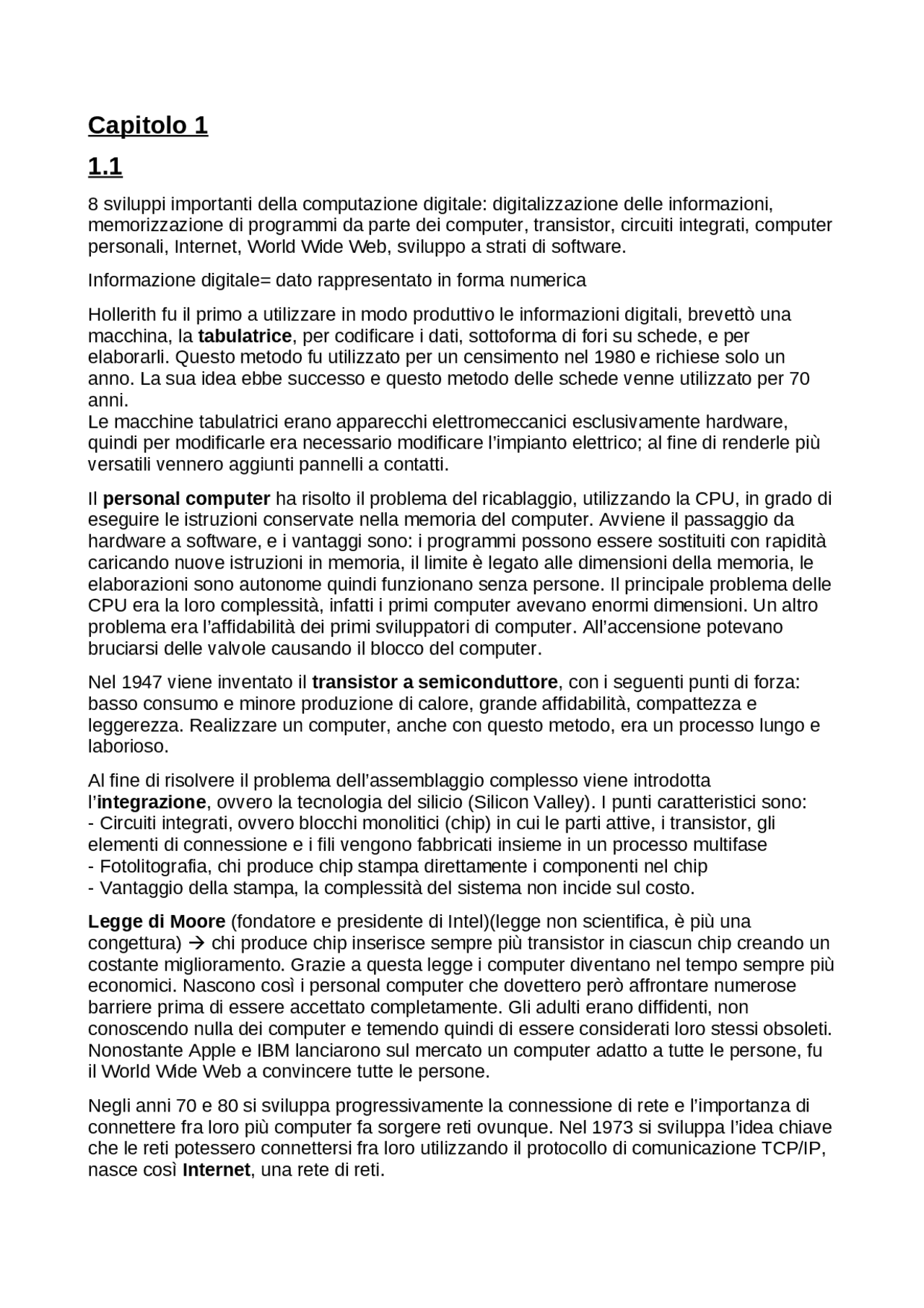 Riassunto Fluency Informatica Generale Ces Docsity