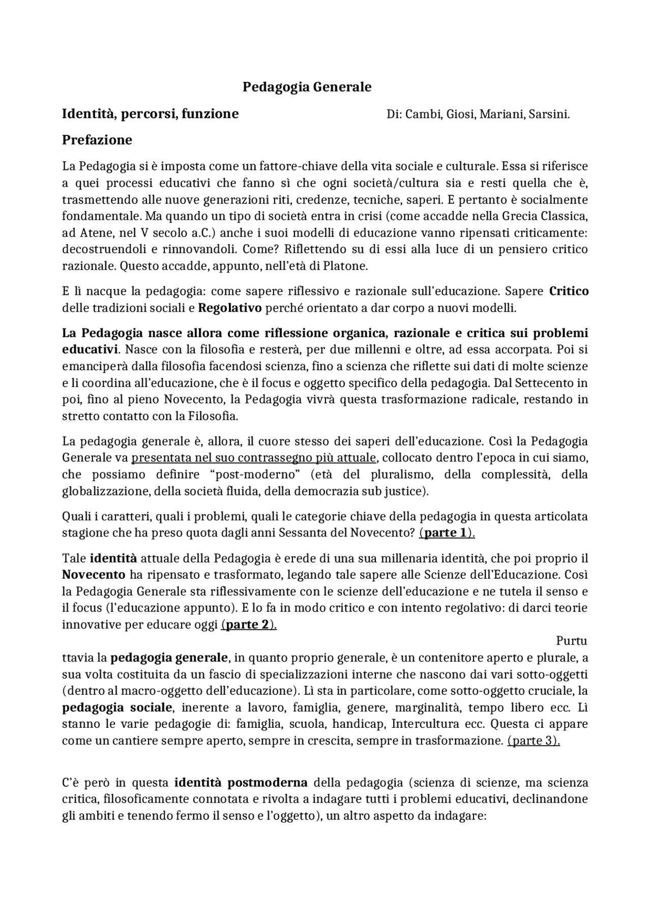 Pedagogia Generale Di Franco Cambimarco Giosialessandro Mariani