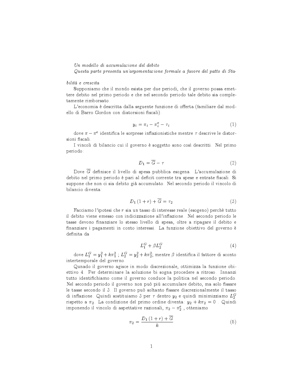 Debito E Inflazione Docsity