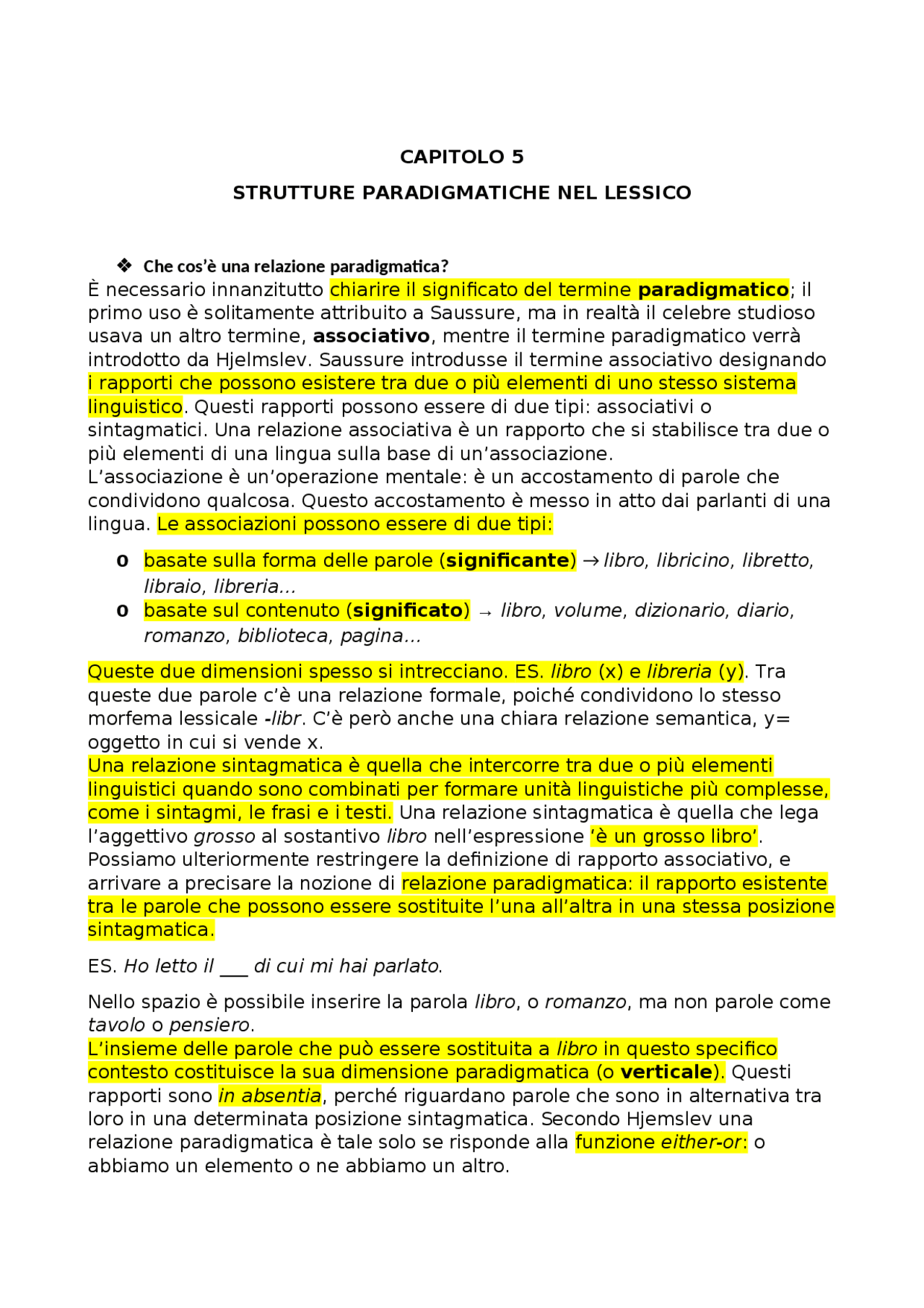 Jezek Classi Di Parole Strutture Combinazioni Docsity