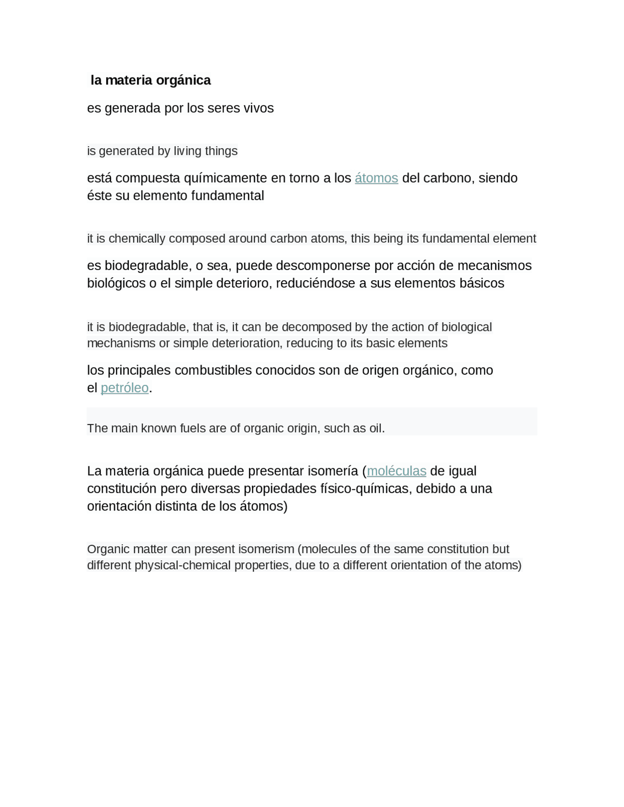 MATERIA ORGANICA E INORGANICA - Docsity